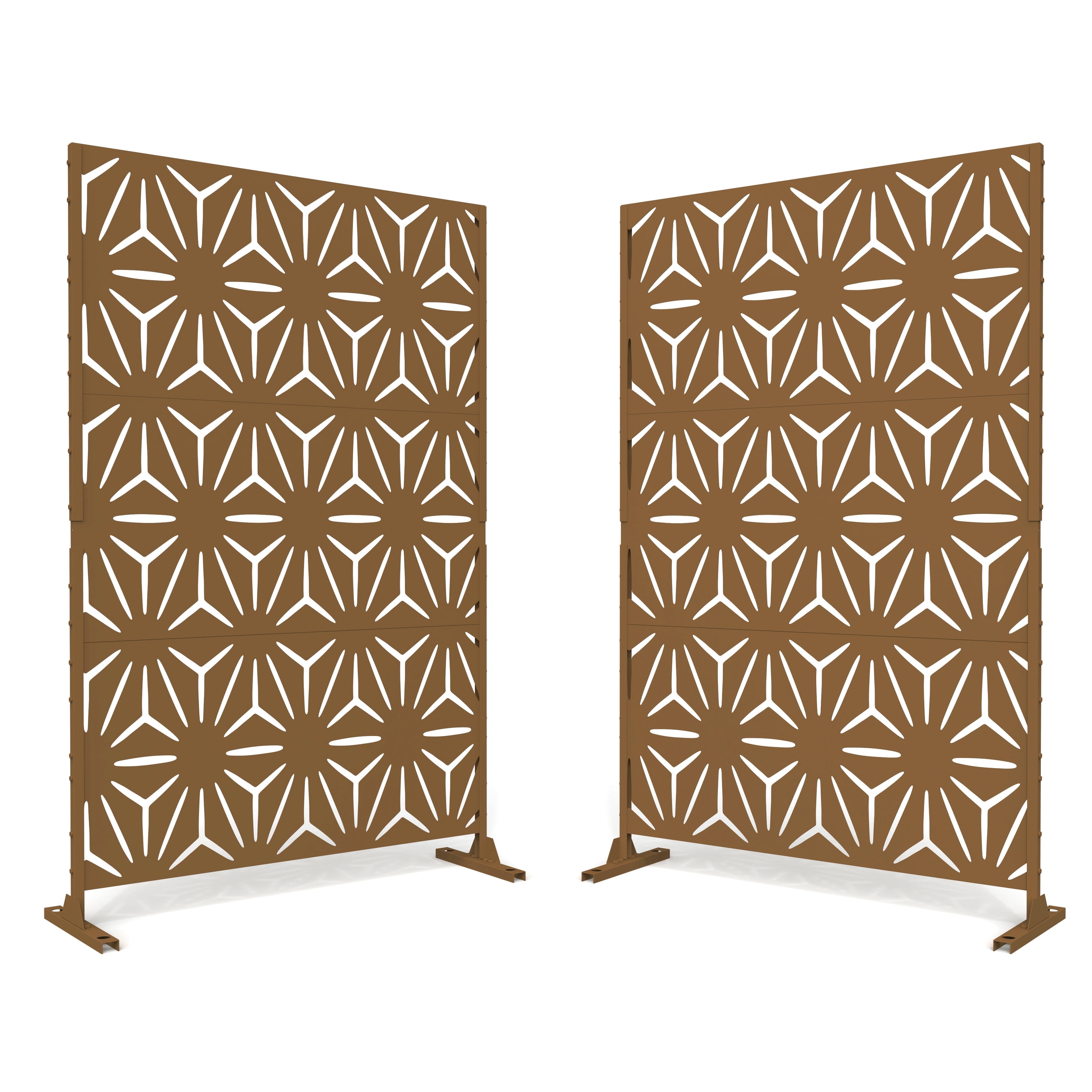 Lumibee 2Set Patio Outdoor Privacy Metal Screens and Panels 005-Star ...