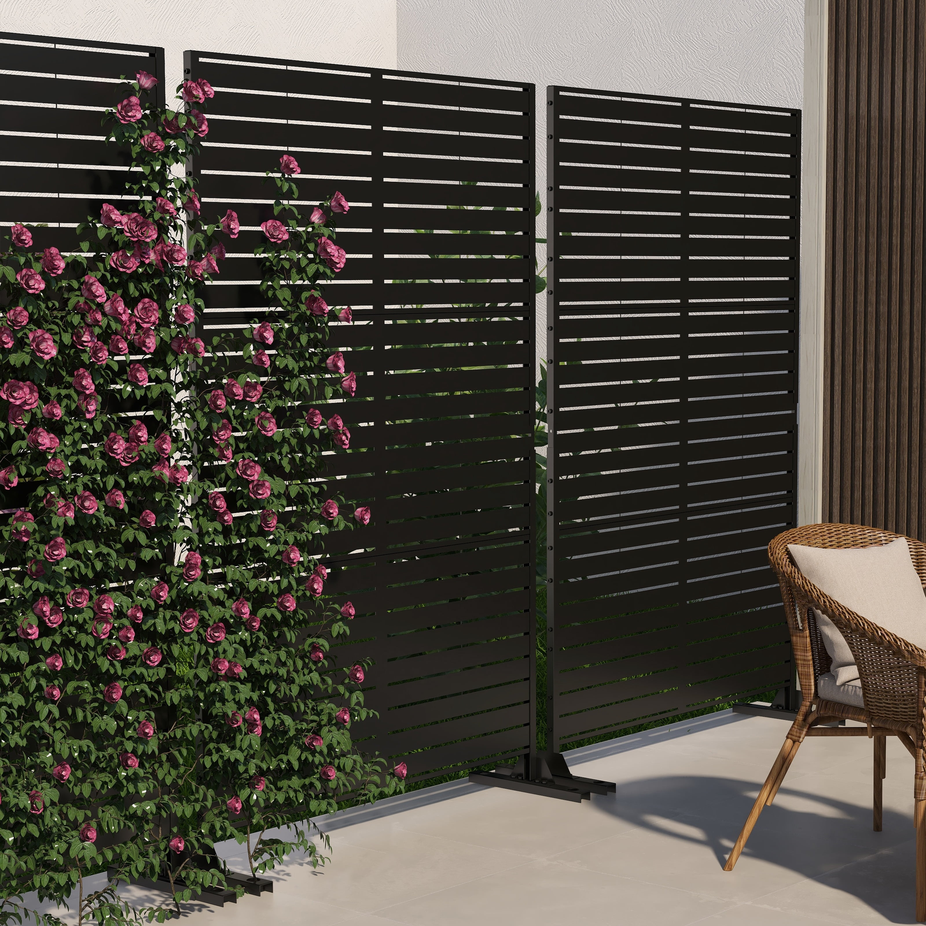Jerry Guo 2Set Outdoor Privacy Metal Screens and Panels for Patio 14 ...