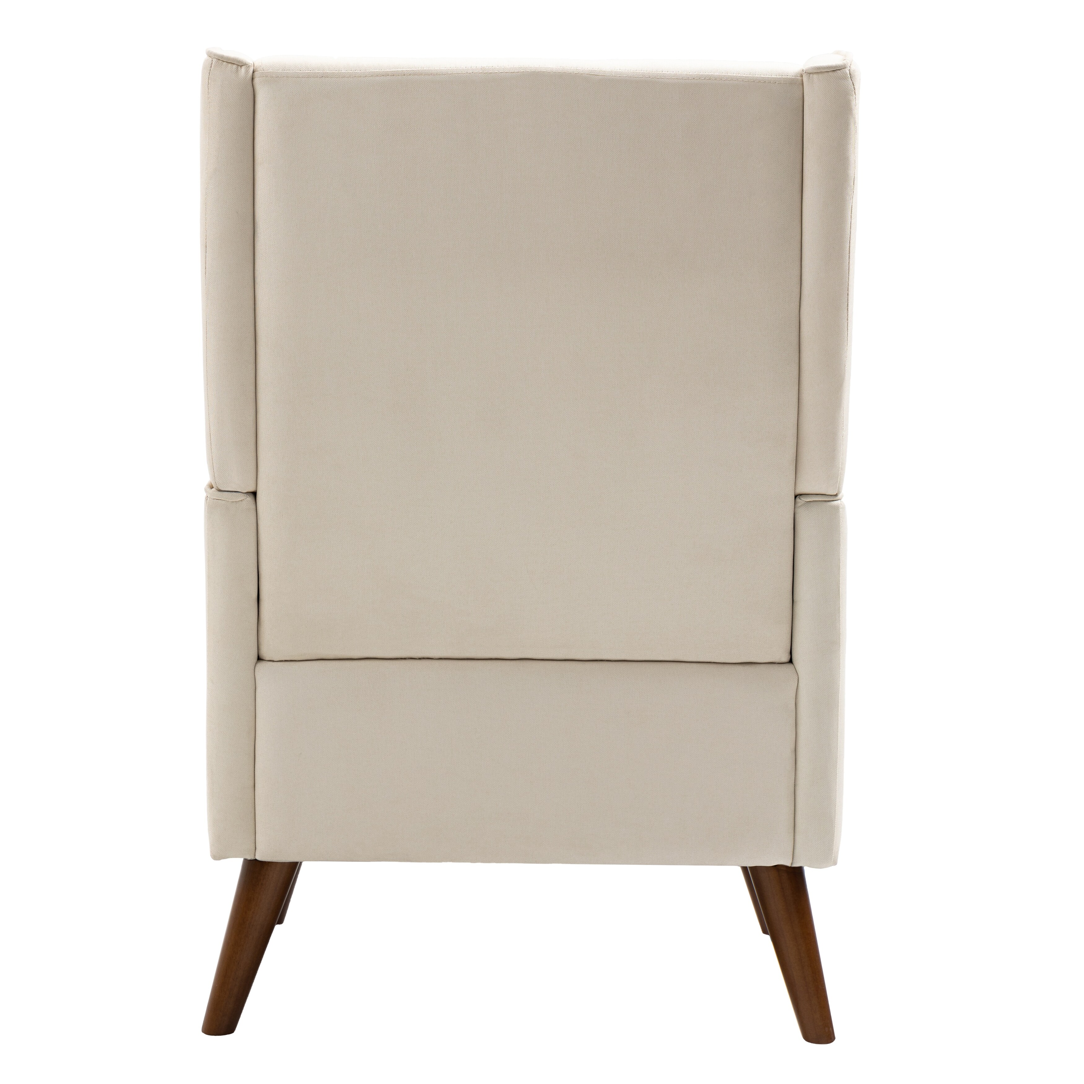 Jerry Guo Cotton Linen Accent Chair with Wood Legs White - Walmart.com