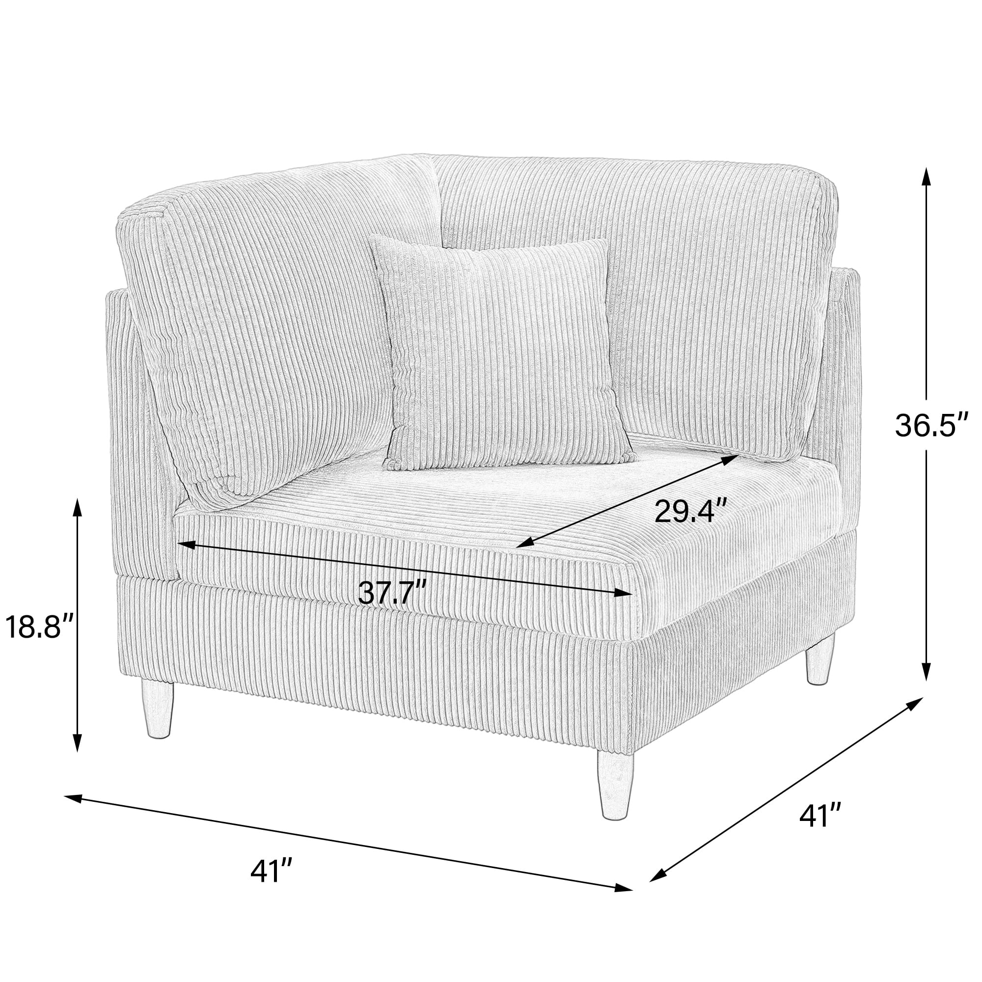 Jerry Guo Free Combination Multi-Shaped Corduroy Sofa Modular Corner ...