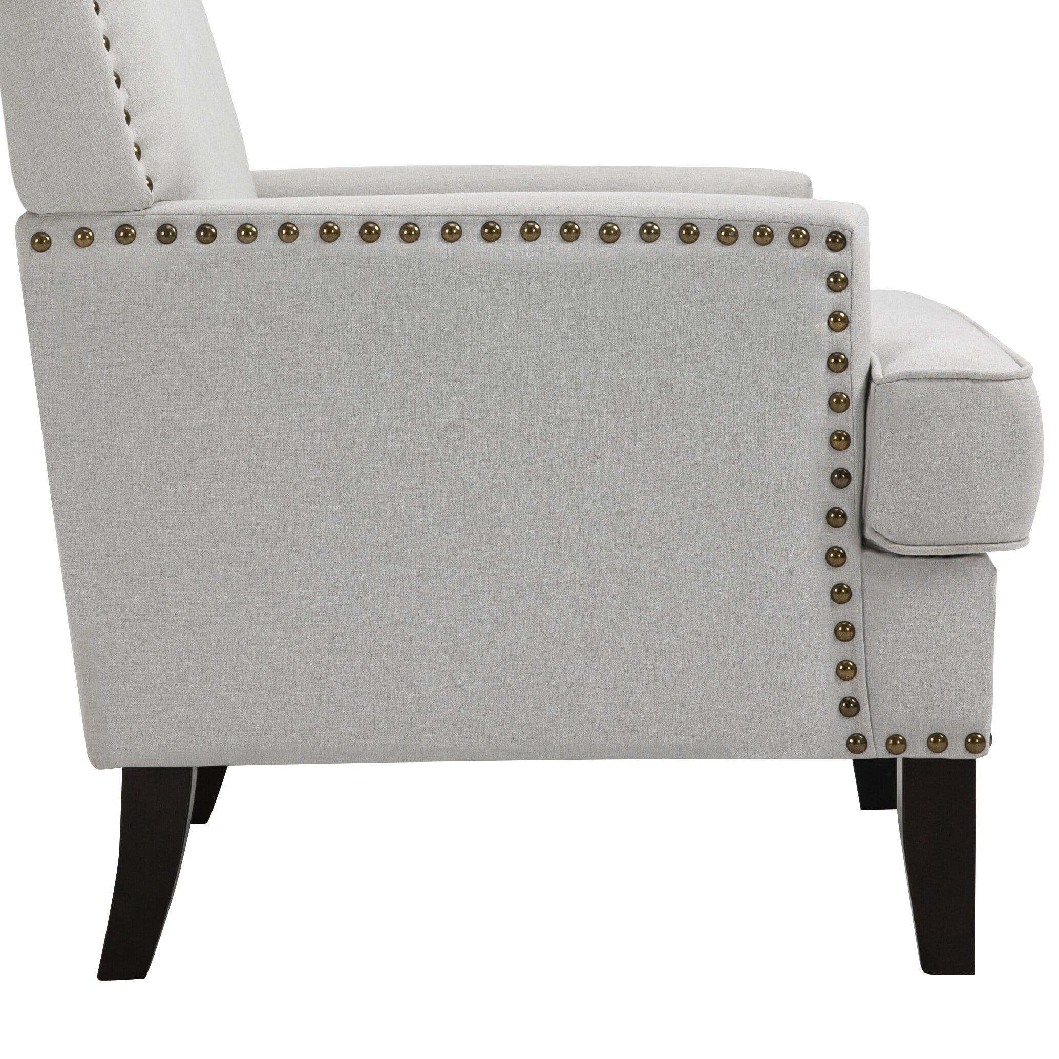 Jerry Guo Modern Nailhead Accent Chair Beige - Walmart.com
