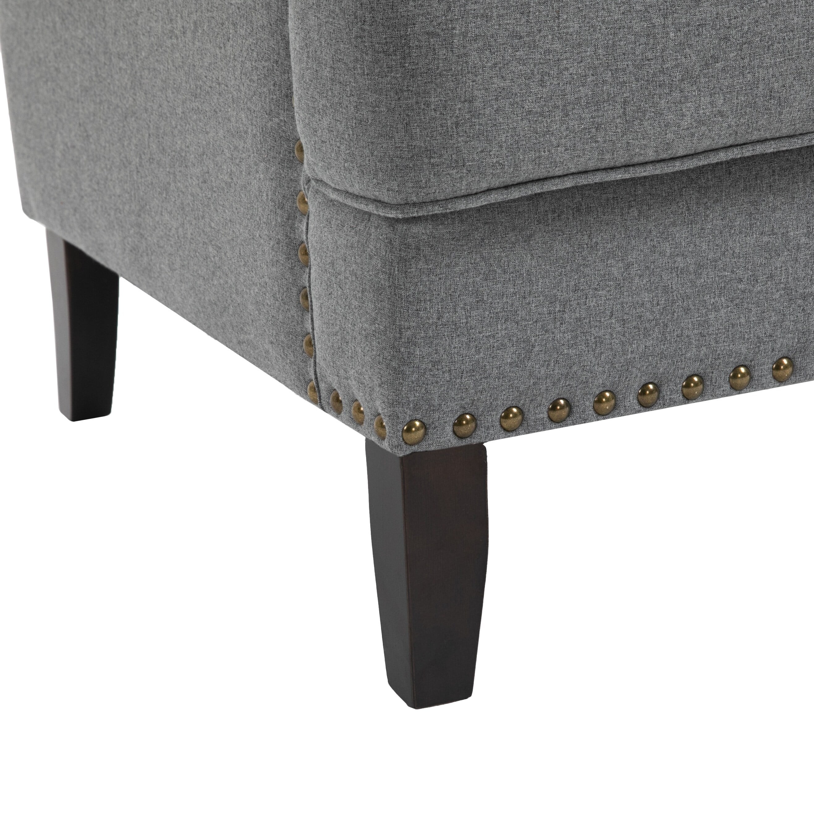 Jerry Guo Modern Nailhead Accent Chair Grey - Walmart.com