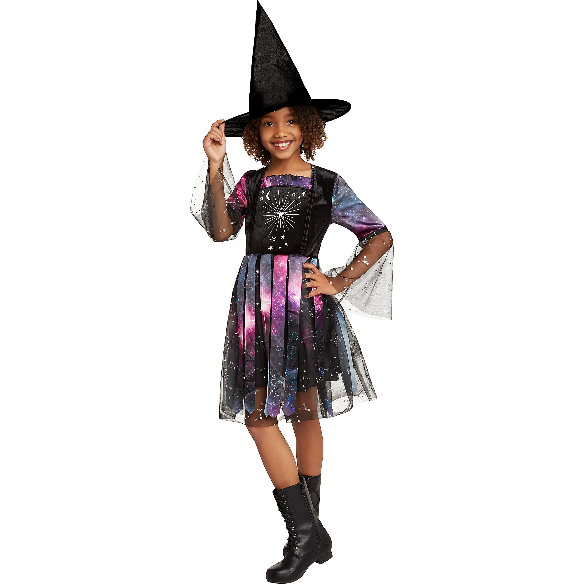 Jerry Leigh Celestial Witch Halloween Costume for Girls, Black and ...