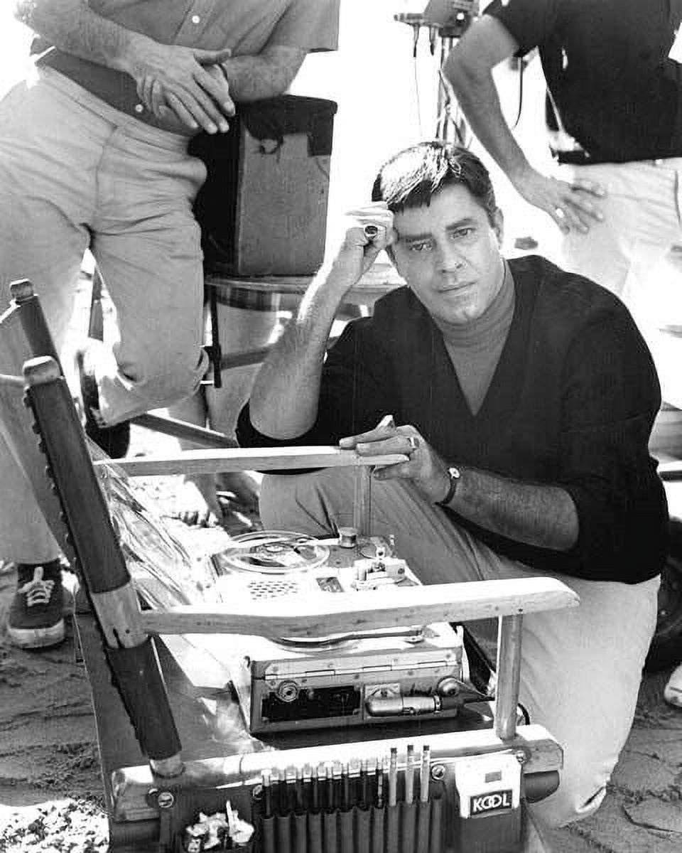 Jerry Lewis 1967 on set of The Big Mouth with tape recorder 8x10 inch ...
