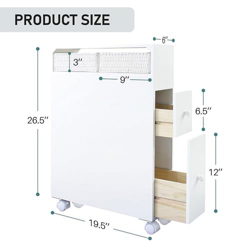 Jerry & Maggie Bathroom Storage Cabinet, Movable Toilet Organizer Free ...