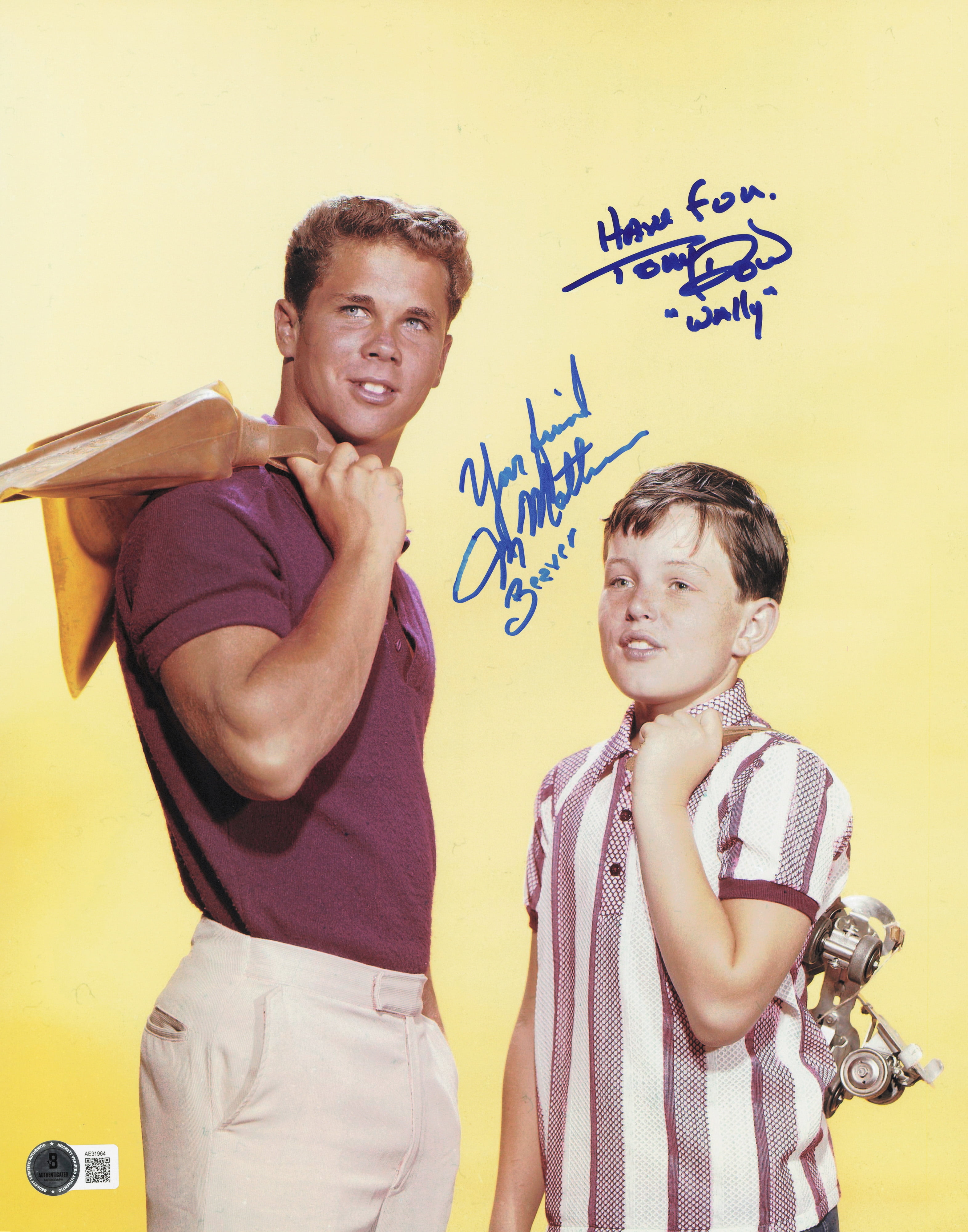 Jerry Mathers & Tony Dow Autographed 11x14 Photo Leave It To Beaver Beckett BAS QR #AE31964 ...