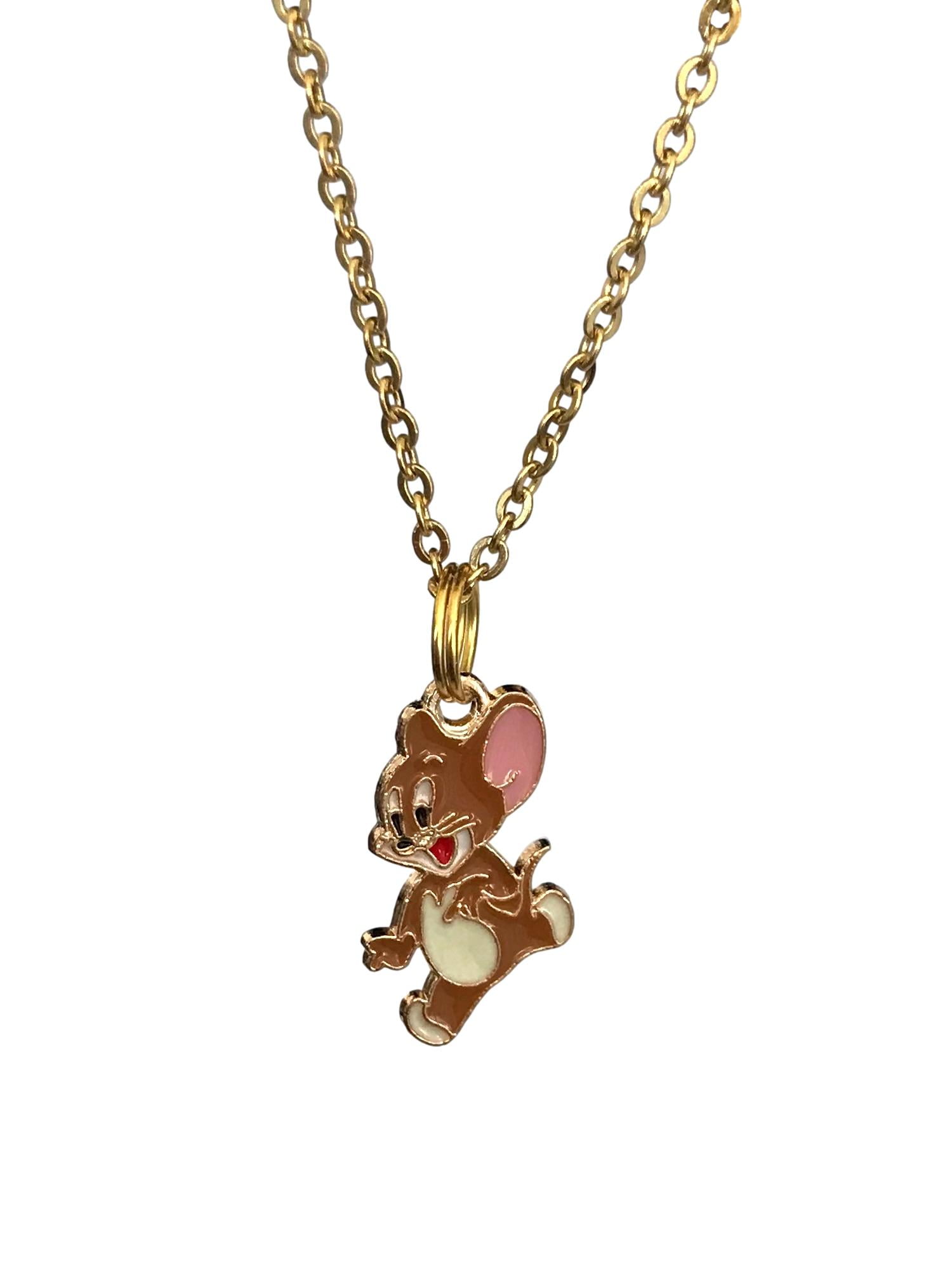 Jerry Mouse from Tom and Jerry Cartoon Enamel Metal Pendant Chain ...