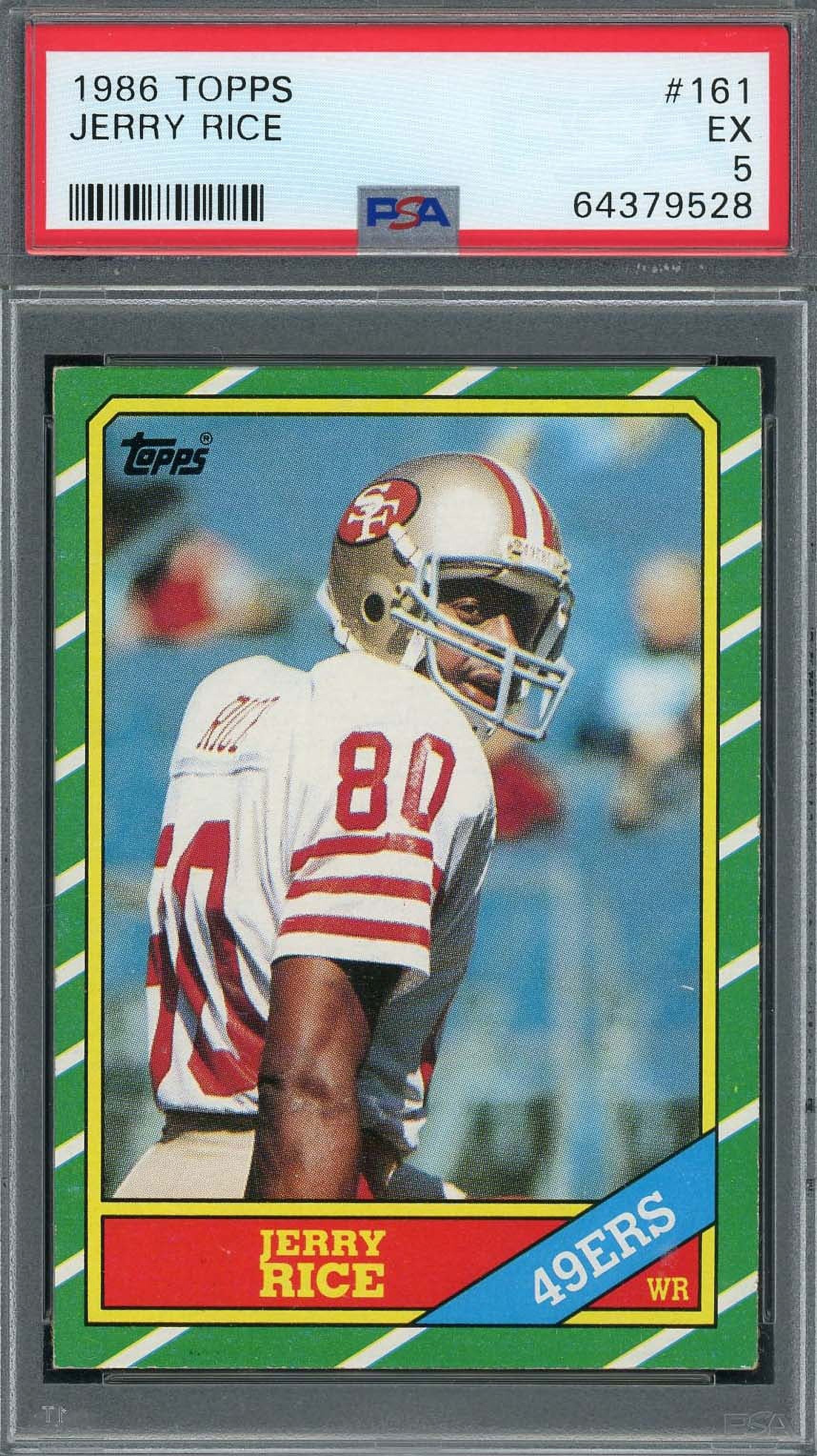 Jerry Rice 1986 Topps Football Rookie Card RC #161 Graded PSA 5 ...