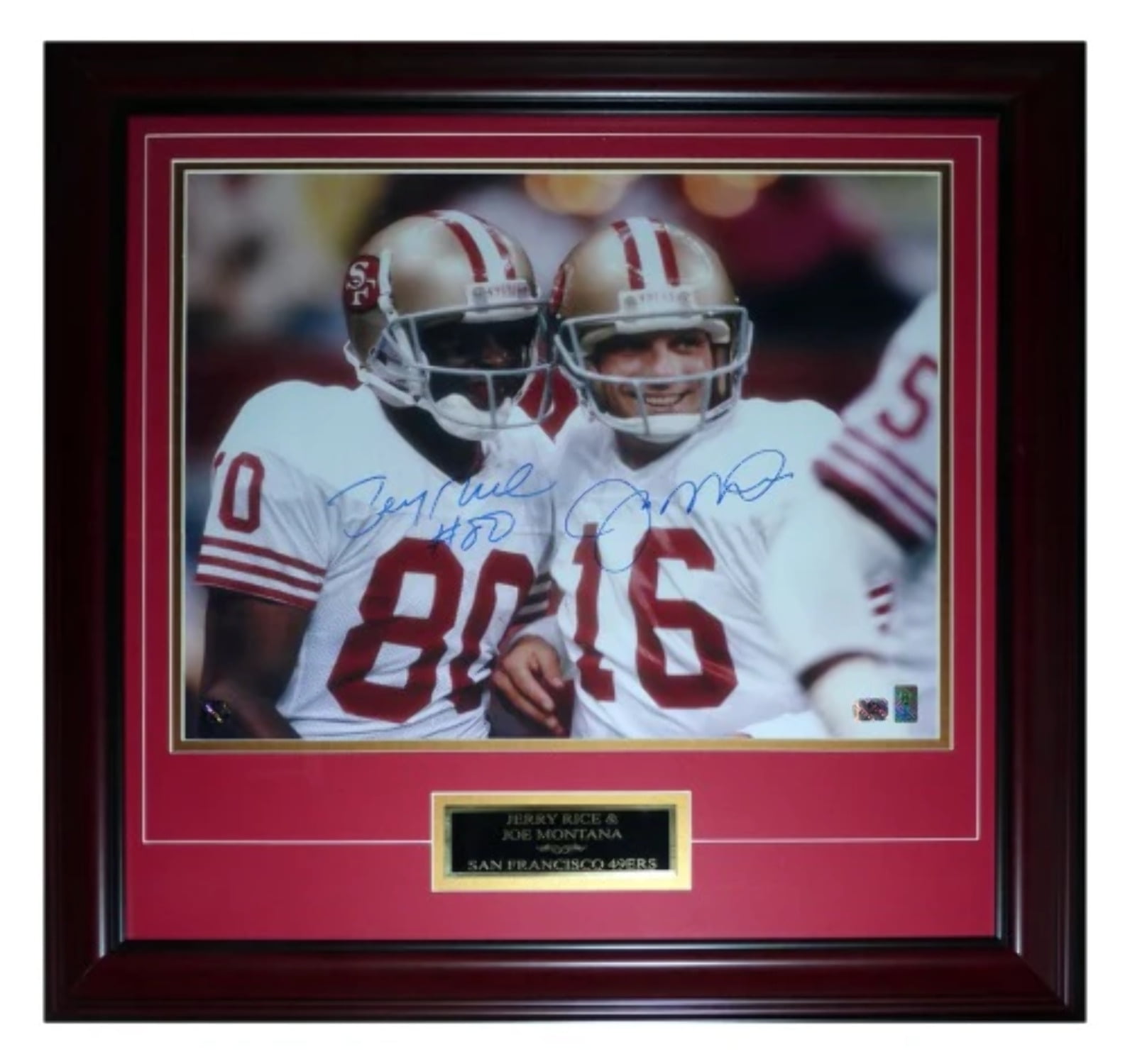 Jerry Rice And Joe Montana Autographed San Francisco 49ers Deluxe ...