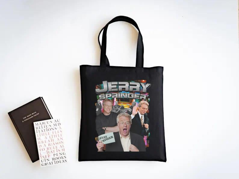 Jerry Springer Graphic Funny Talk Show Retro TV Fan Entertainment Tote ...