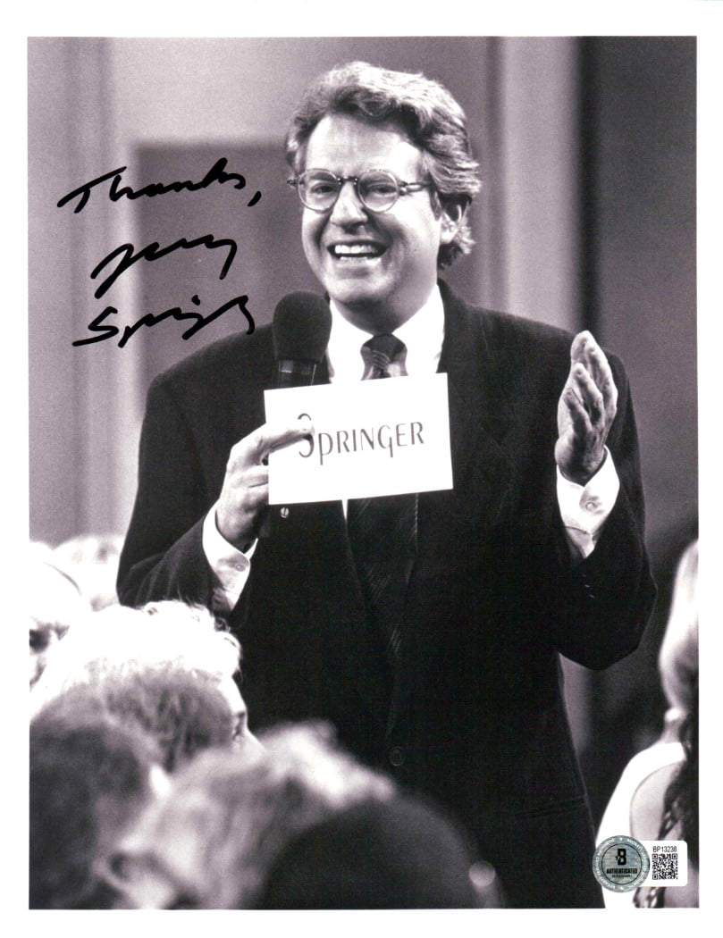 Jerry Springer Signed Autographed 8X10 Photo Talk Show Legend B/W BAS ...