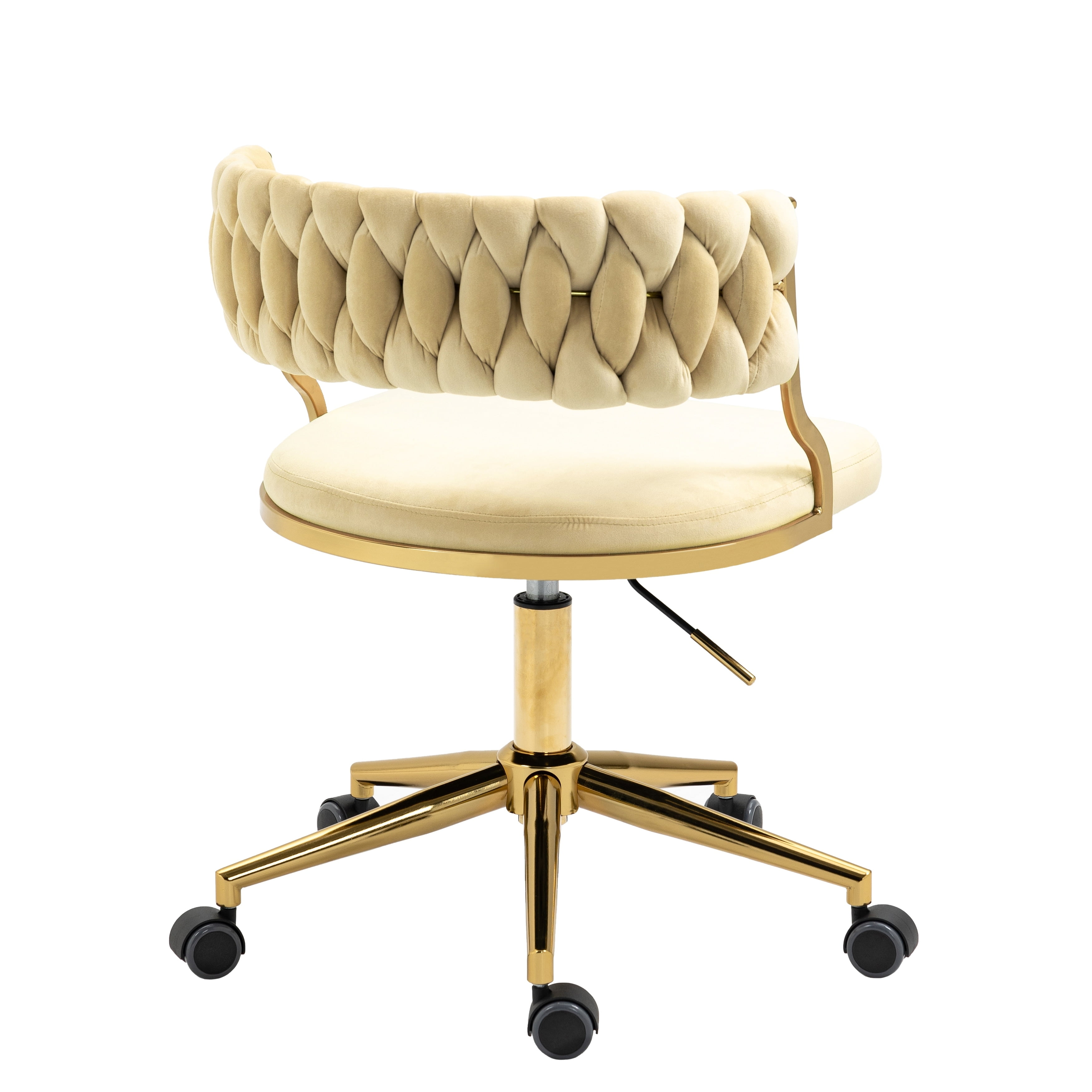 Jerry Velvet Home Desk Chair Office Swivel Chair with Wheels and Gold ...