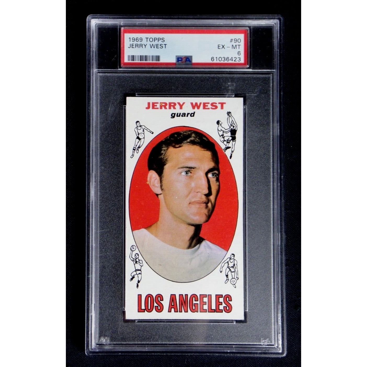 Jerry West 1969 Topps Basketball Card #90 Psa 6 Ex-mt 1969-70 Hof La ...