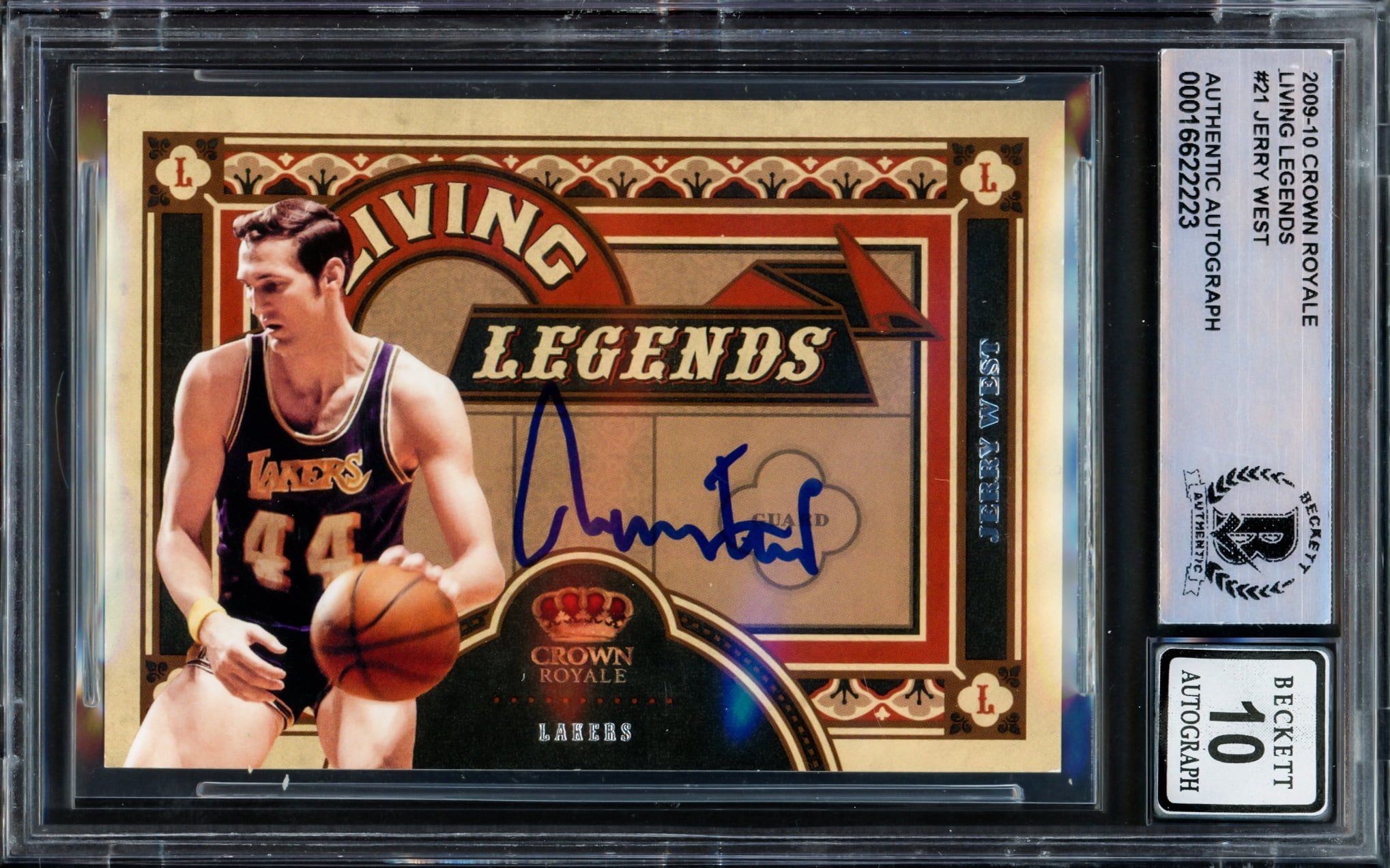 Jerry West Autographed 2009-10 Crown Royale Living Legends Card #21 ...
