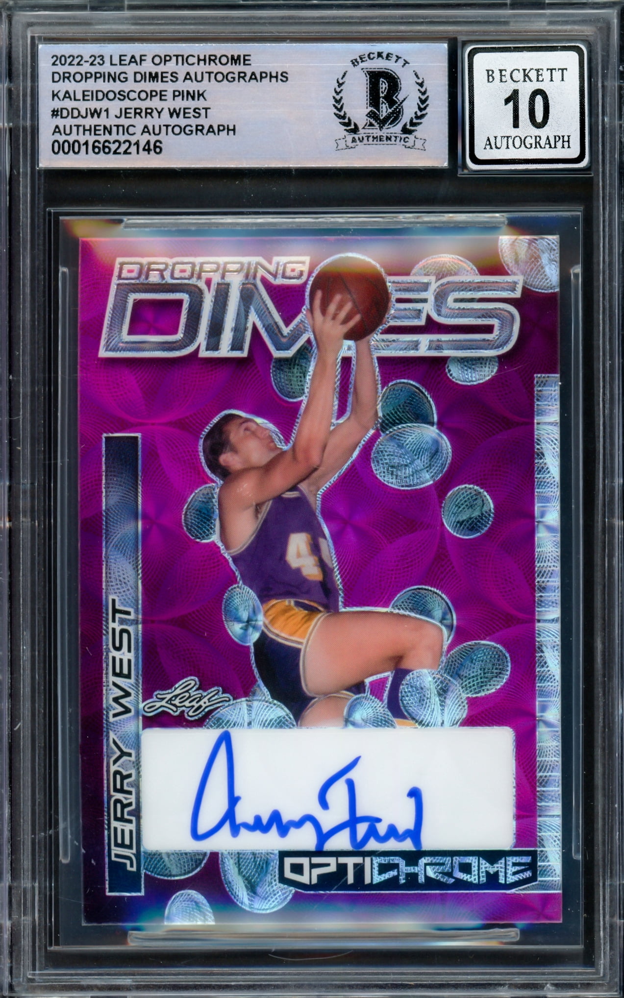 Jerry West Autographed 2022-23 Leaf Optichrome Dropping Dimes ...