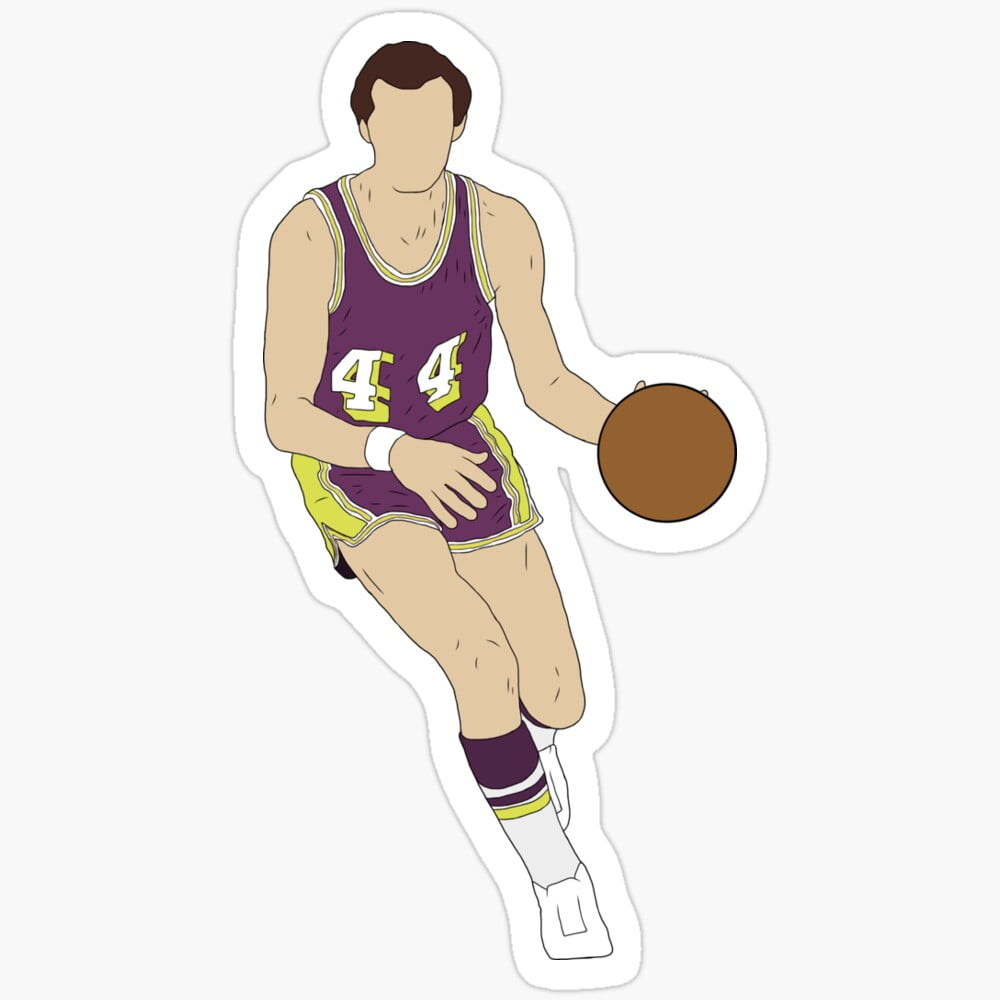 Jerry West Iconic Pose Sticker Phone Decal Water Bottle Stickers Car ...