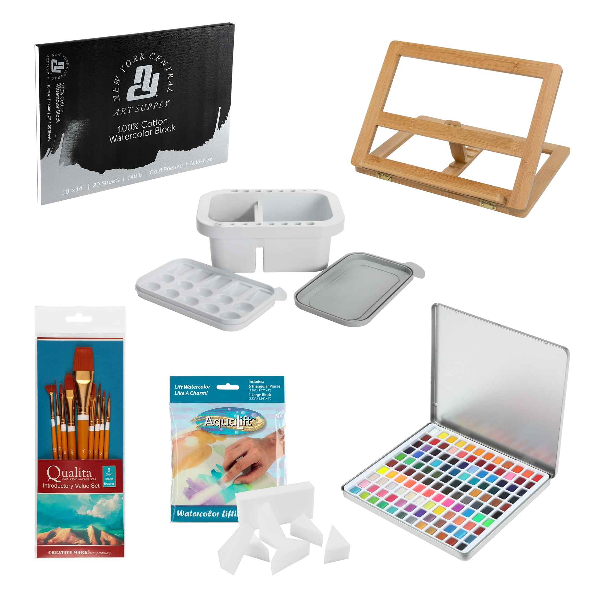 Jerry's Artarama 120-Piece Watercolor Set with Quality Brushes, Multi ...