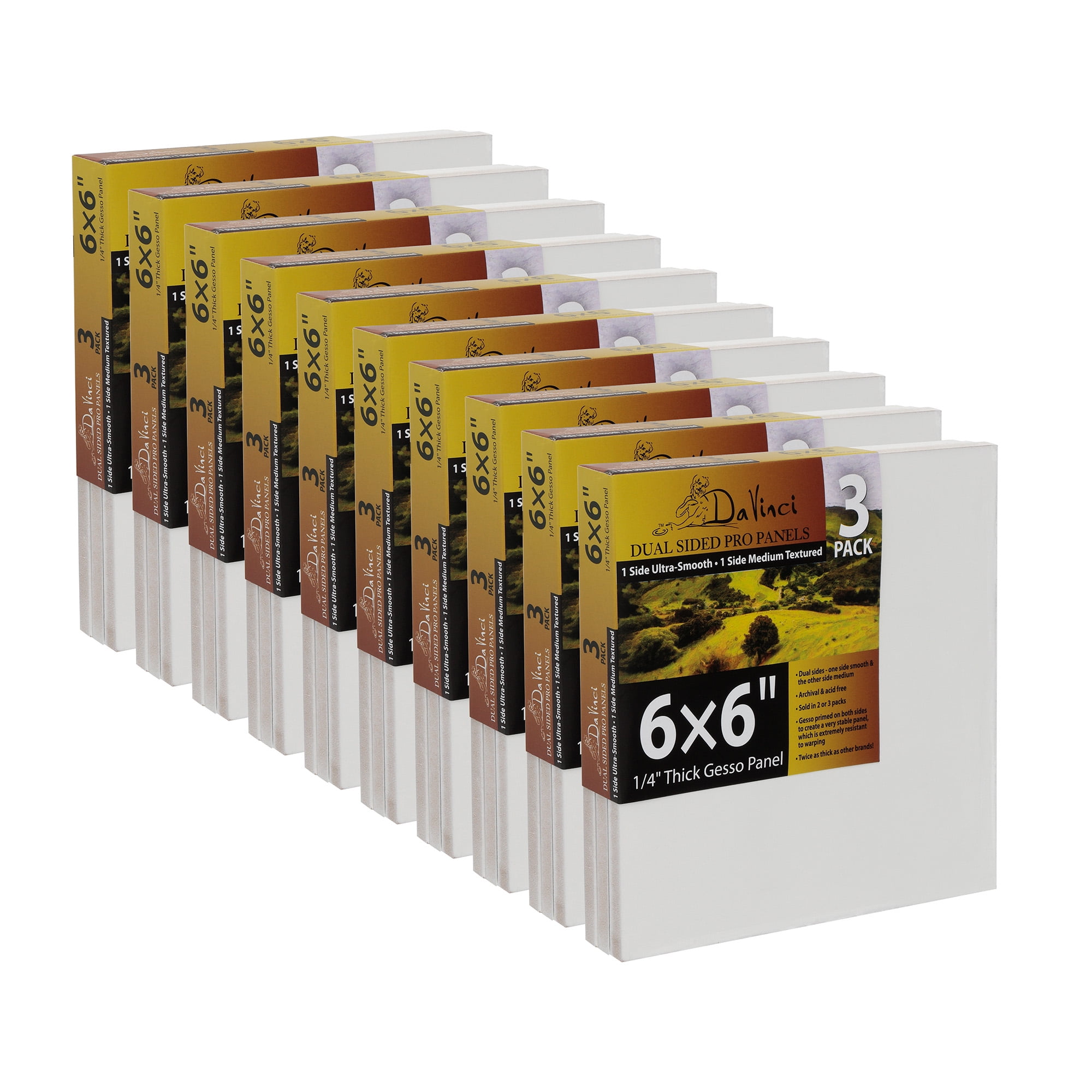 Jerry's Artarama Da Vinci Dual Sided Pro Panel Board - 30-Pack, 6x6 ...