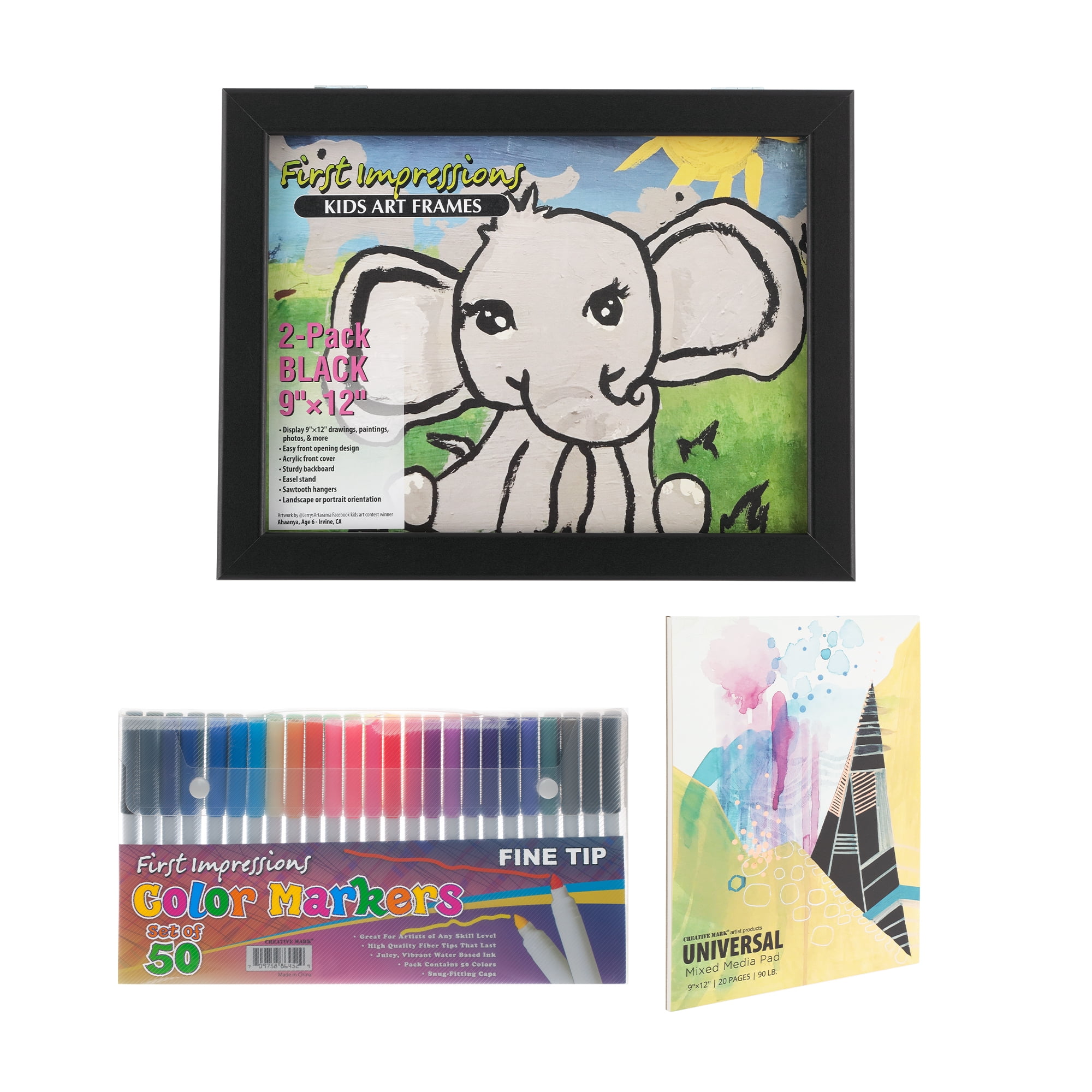 Jerry's Artarama Mixed Media Drawing Pad (Black 9x12" - 20 Sheets) and ...