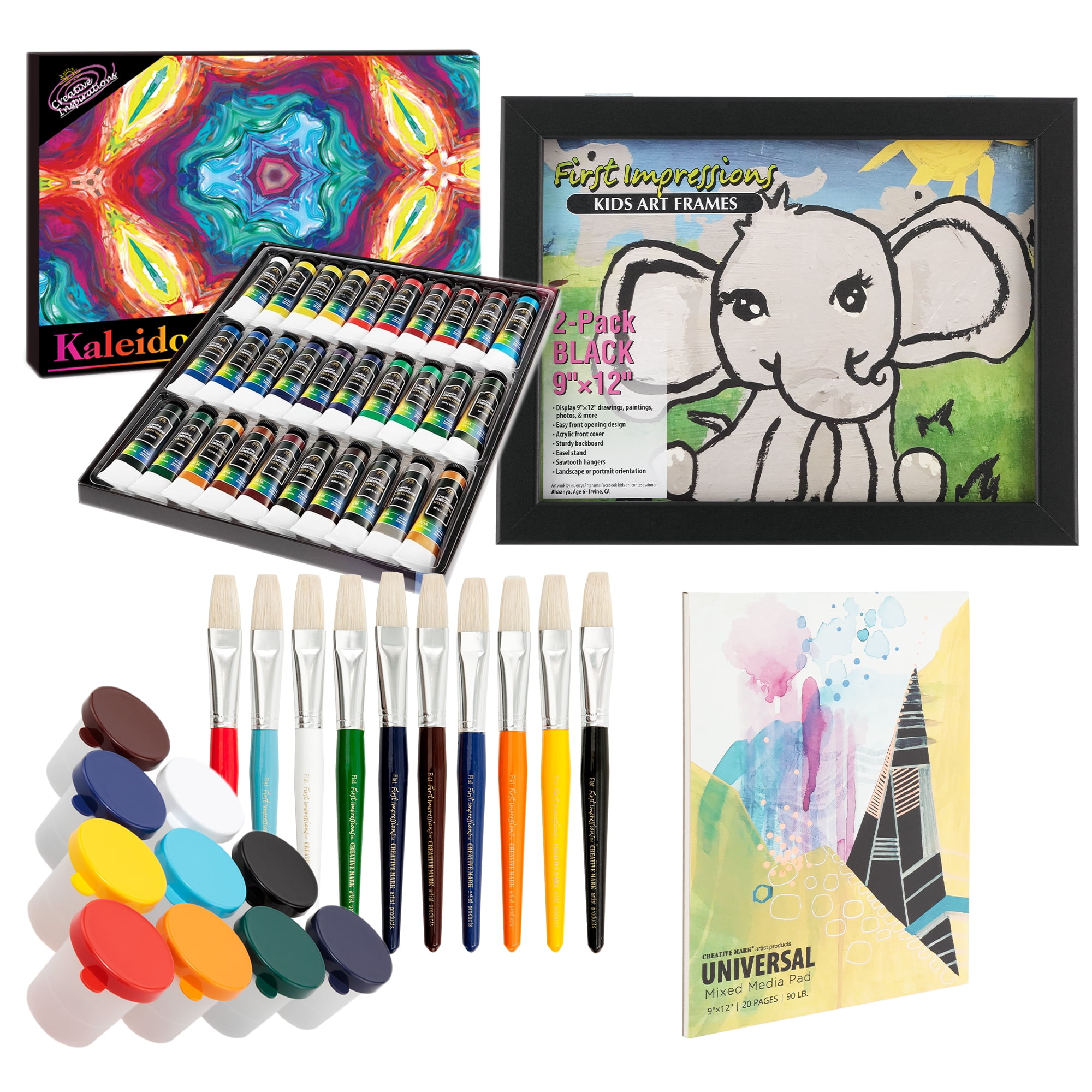 Jerry's Artarama Mixed Media Pad & Acrylics Painting Tubes & Art Frame ...