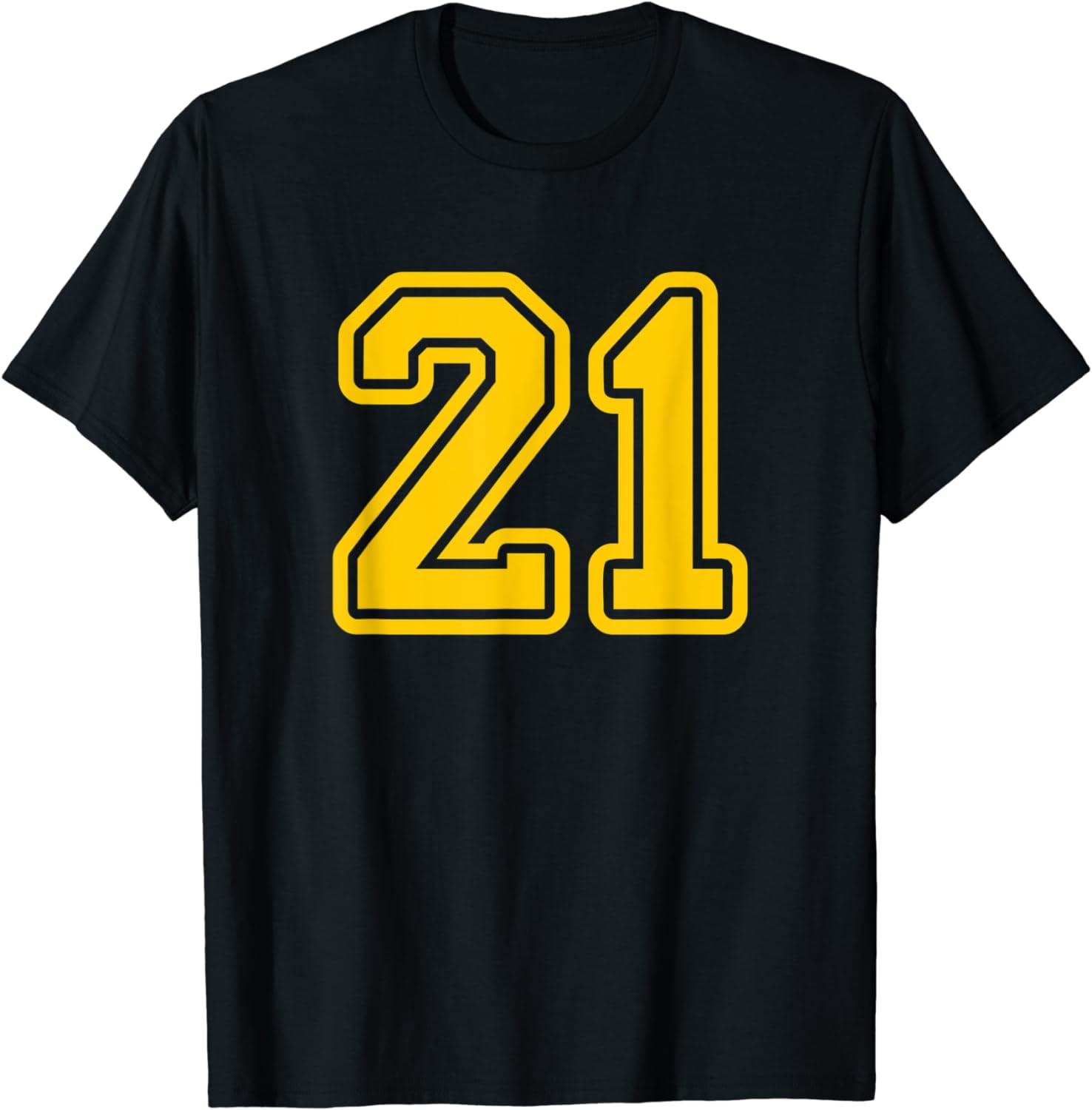 Jersey #21 Golden Yellow Sports Team Jersey Number 21 T-Shirt - Walmart.com