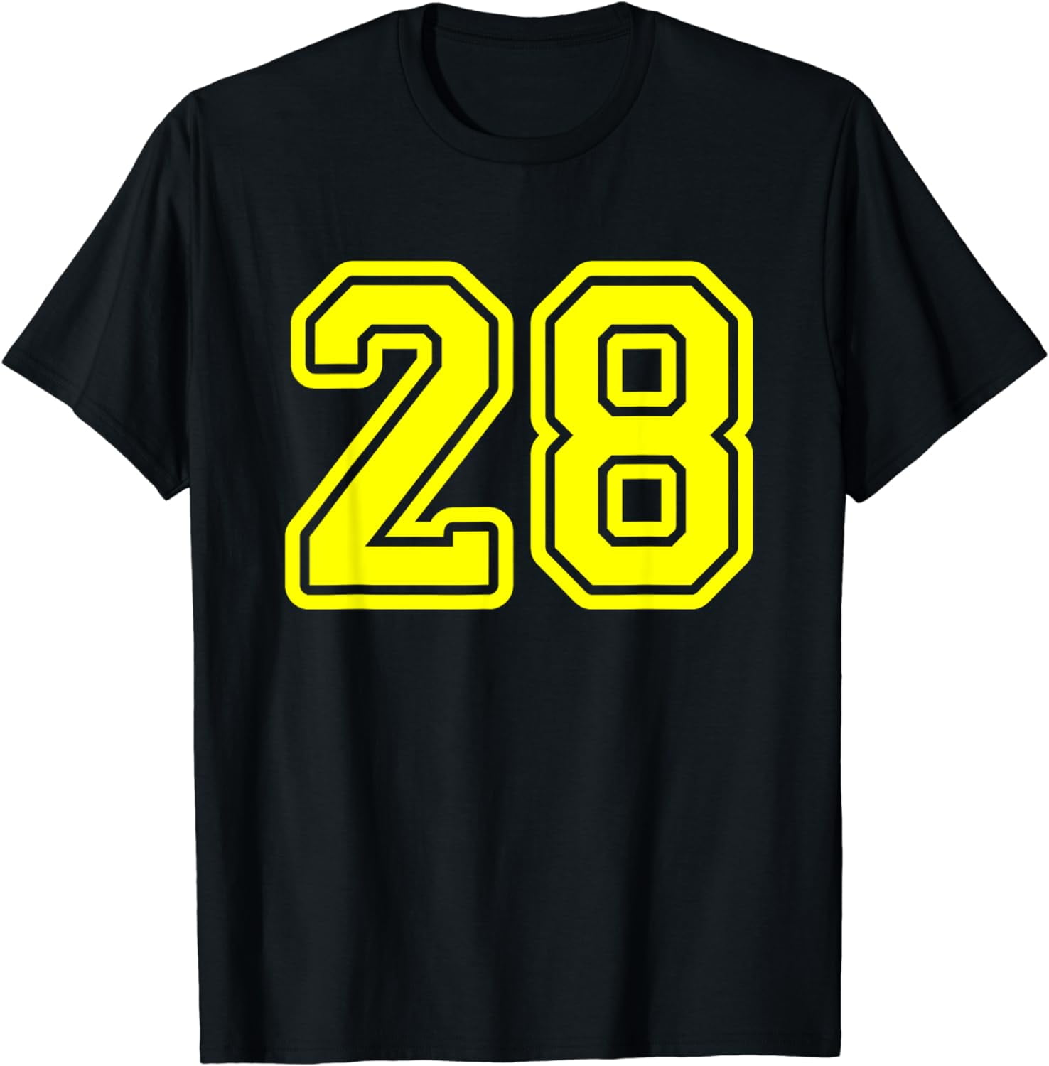 Jersey #28 Yellow Sports Team Jersey Number 28 T-Shirt - Walmart.com