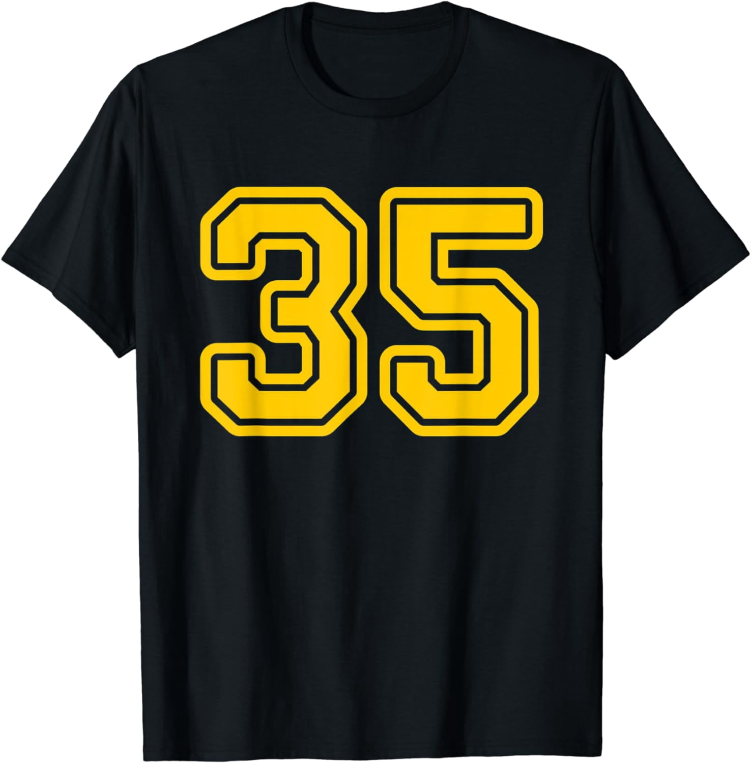 Jersey #35 Golden Yellow Sports Team Jersey Number 35 T-Shirt - Walmart.com