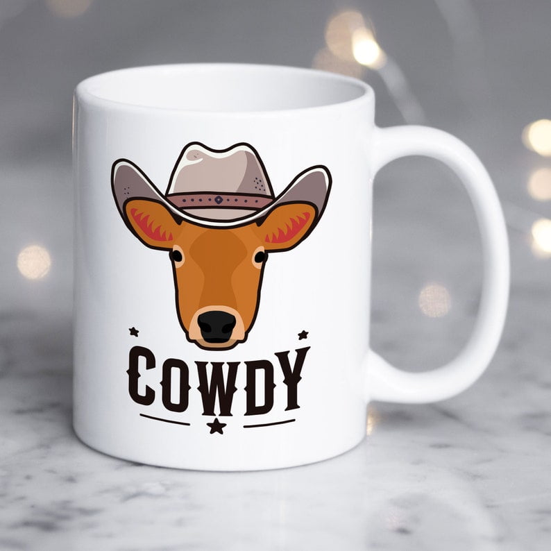 Jersey Cow Coffee Mug, Funny Cowboy Lover Gift, Cowdy, Western, Farm ...