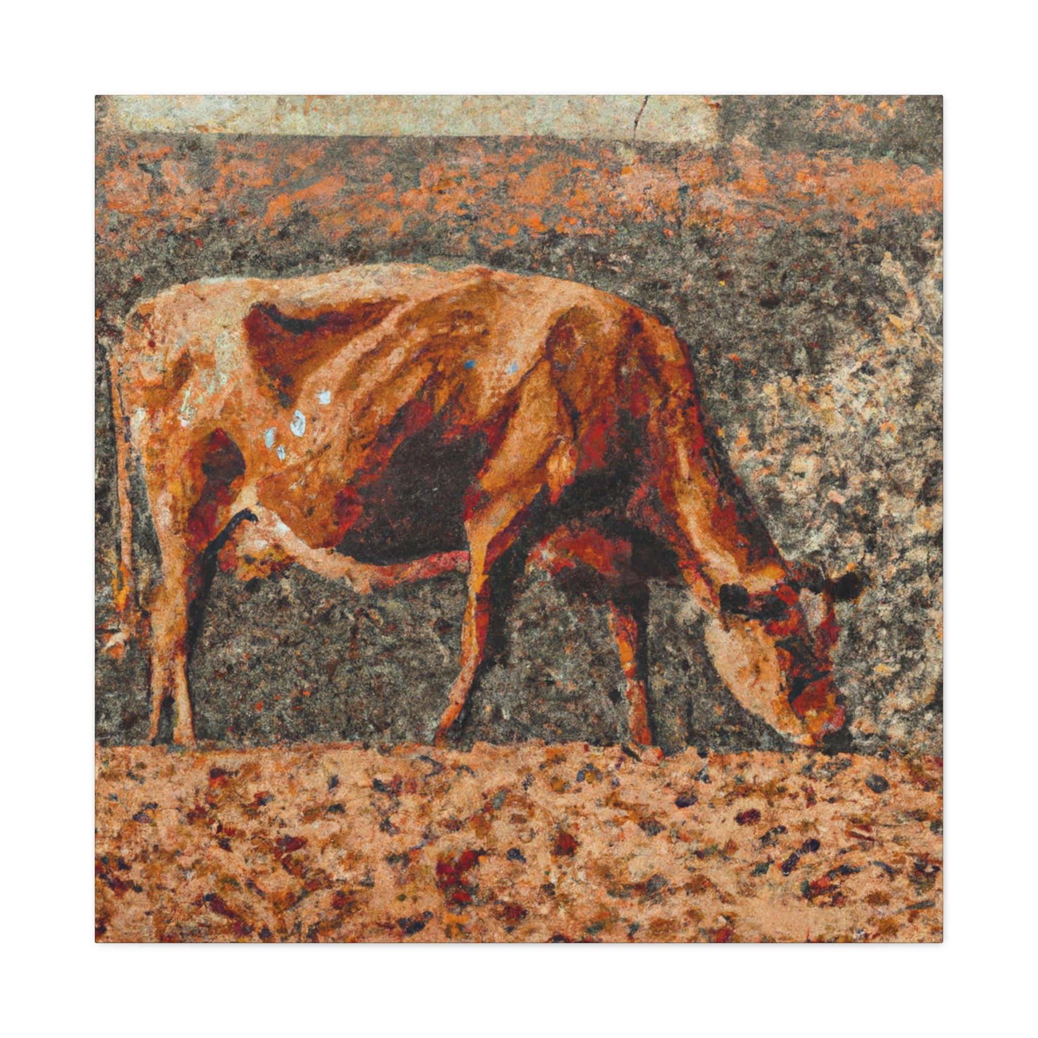 Jersey Cows in Pointillism - Canvas - Walmart.com