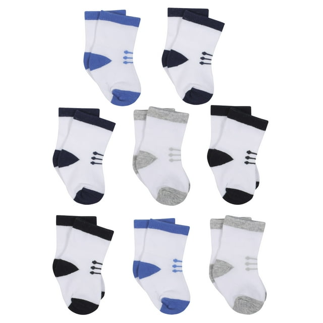 Jersey Crew Wiggle Proof Socks, 8-pack (Baby Boys) - Walmart.com