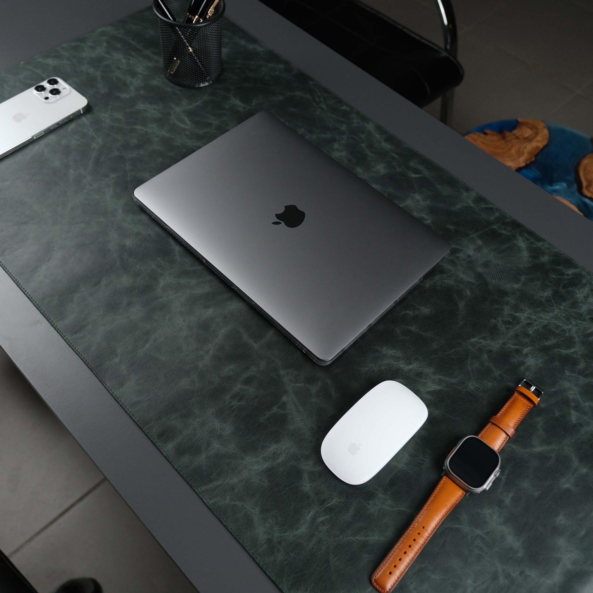 Jersey Dark Green Leather Desk Pad for Office and Home - Walmart.com