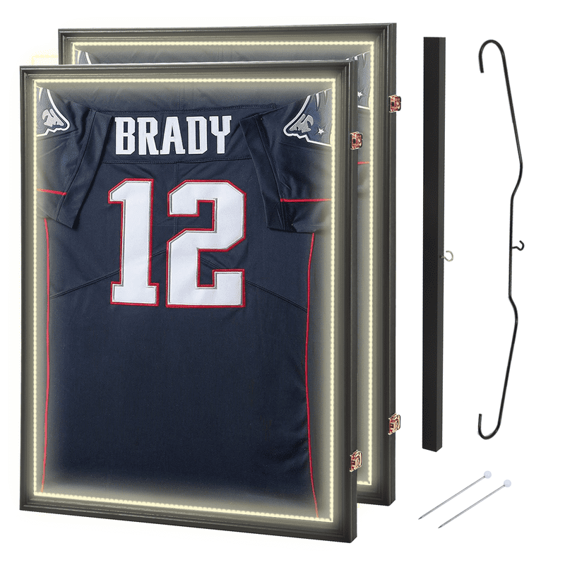 Jersey Display Case with LED Lights - Shadow Box Frame for Football ...