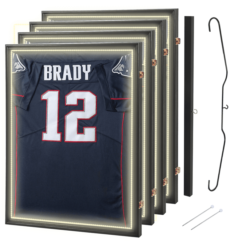 Jersey Display Case with LED Lights - Shadow Box Frame for Football ...