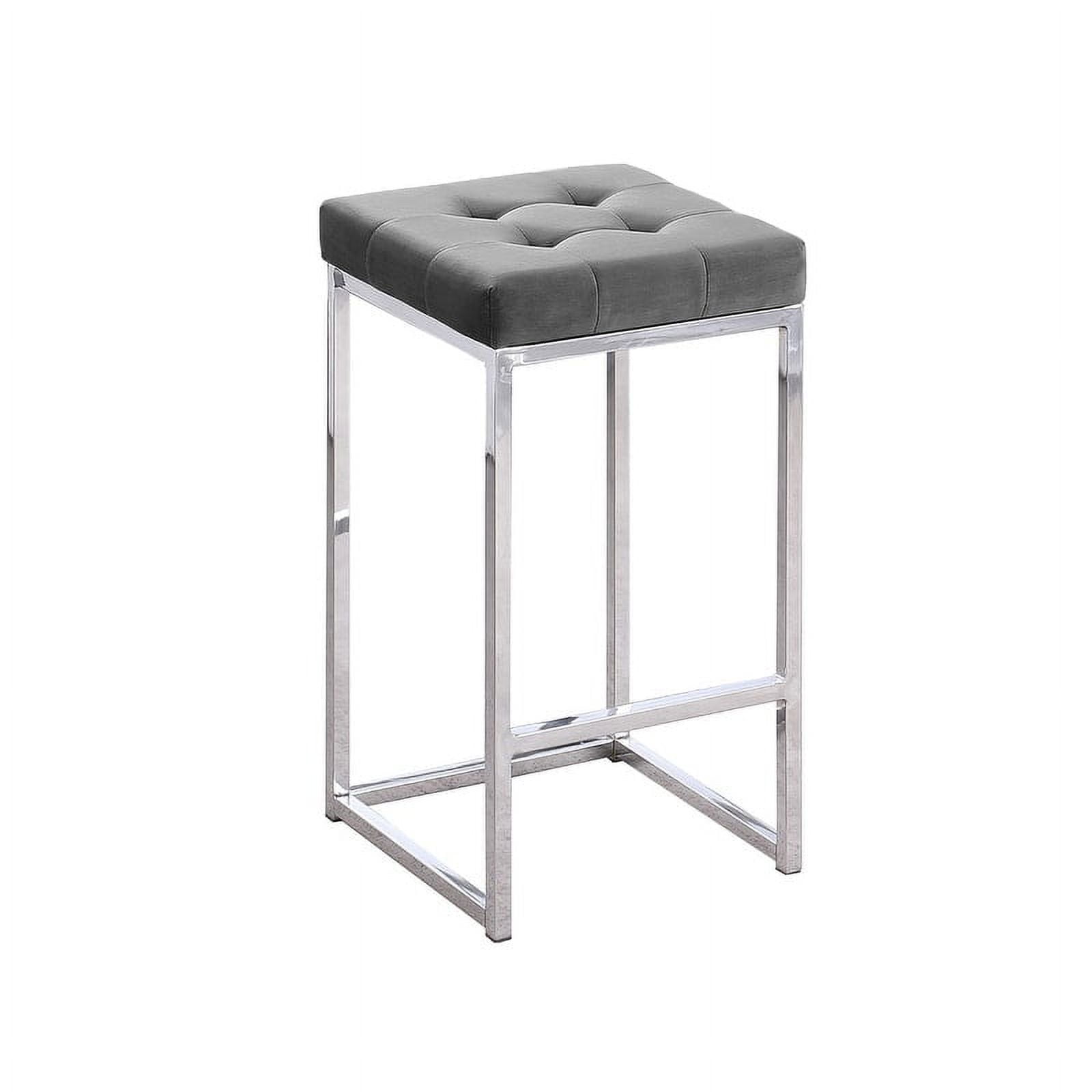 Jersey Gray Velvet Counter Height Stool in Silver (Set of 2) - Walmart.com