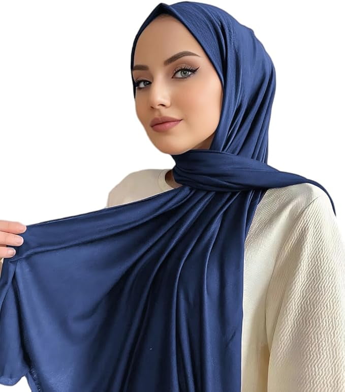 Jersey Hijab Scarf for Women Long Soft Muslim Turban Hair Wrap Headwrap ...