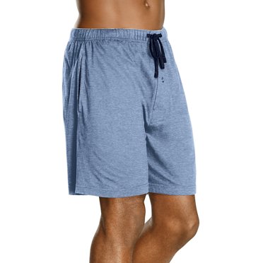 Hanes Men's Jersey Lounge Drawstring Shorts with Logo Waistband 2-Pack ...
