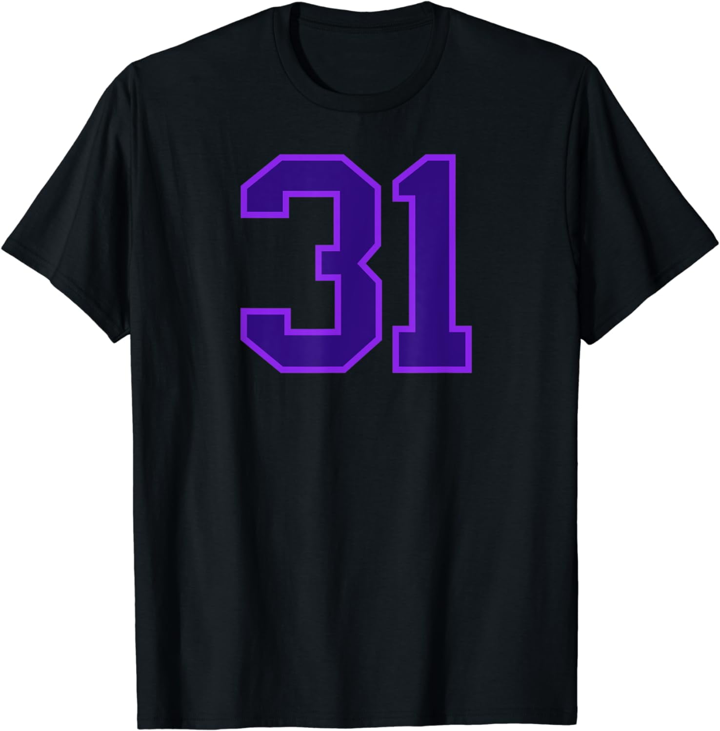 Jersey Number #31 Sports Uniform Purple Lucky Number T-Shirt - Walmart.com