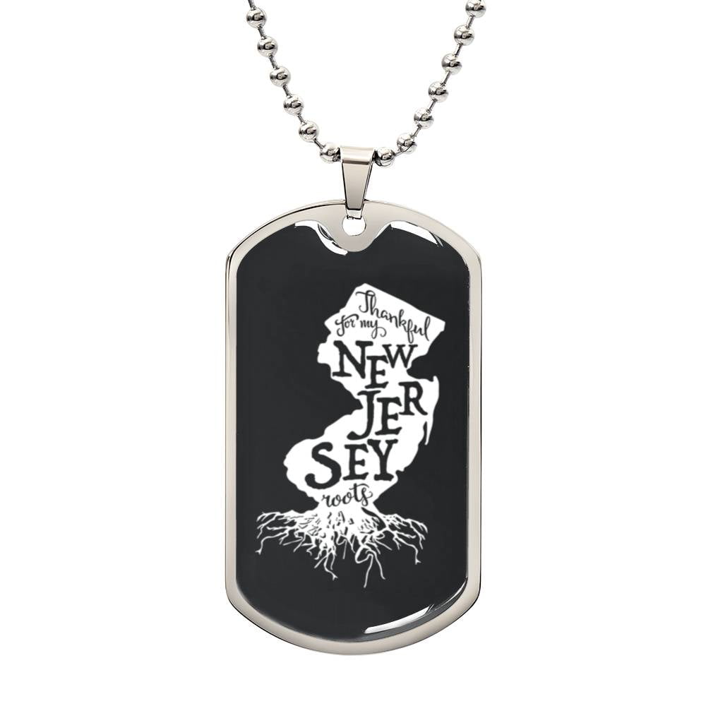 Jersey Roots - Graphic Military Dog Tag Necklace (Optional Personalized ...