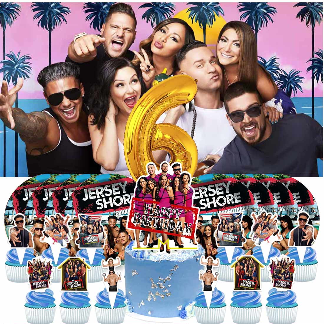 Jersey Shore Balloons Party Supplies 6th Decor Tableware Birthday Cake ...