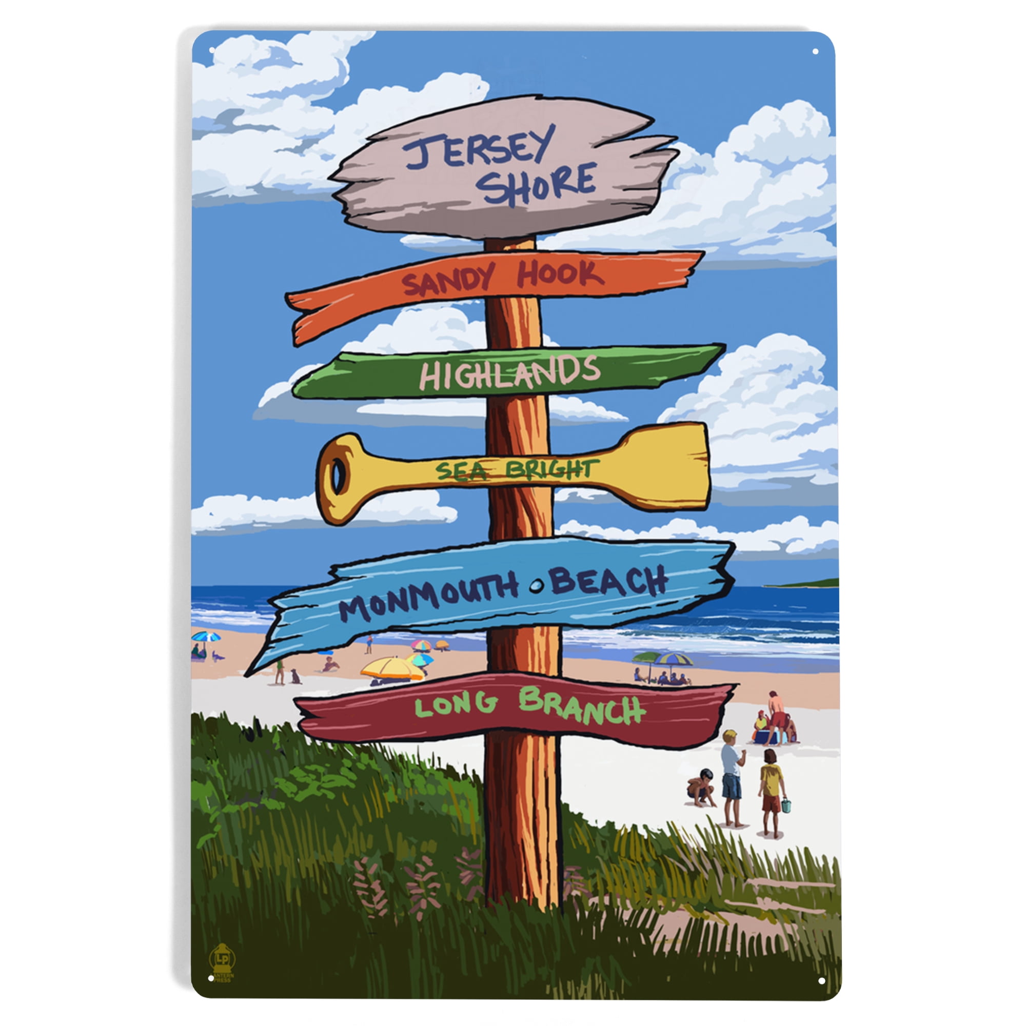Jersey Shore, Destination Signpost (12x18 Aluminum Art, Indoor Outdoor ...