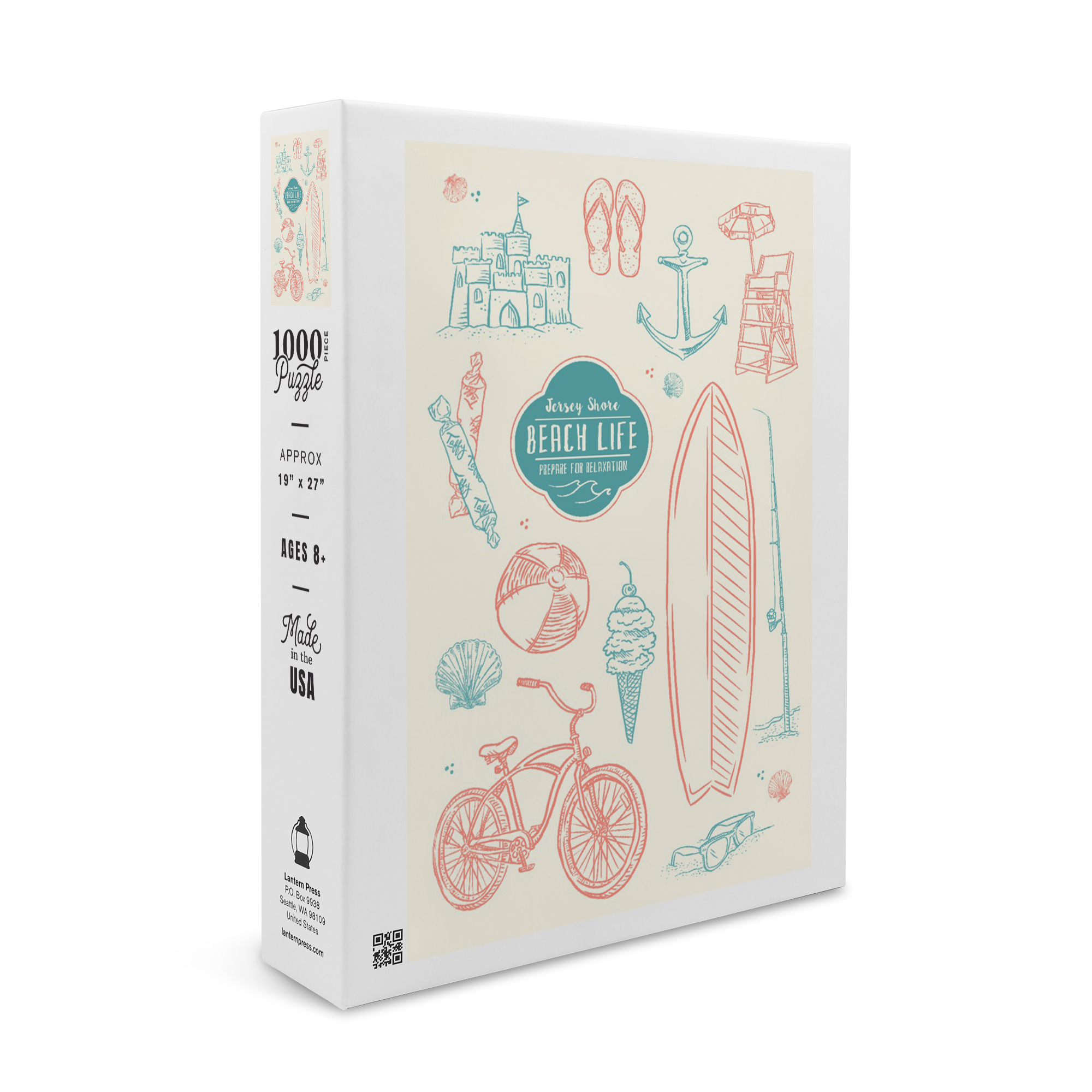 Jersey Shore, The Beach Life, Collage (1000 Piece Puzzle, Size 19x27 ...