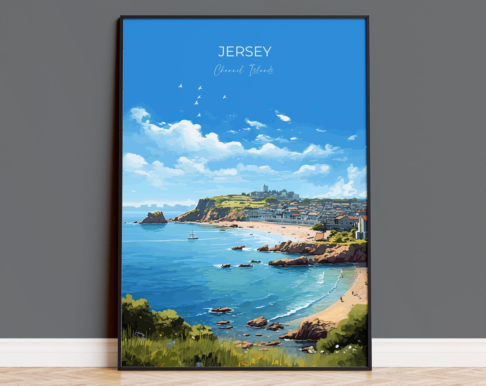 Jersey Travel Print, Travel Poster of Jersey, Channel Islands, Jersey ...