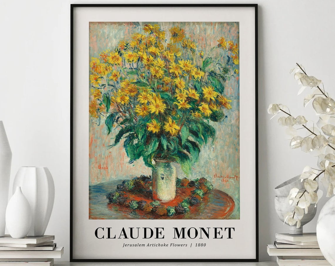 Jerusalem Artichoke Flowers 1880 By Claude Monet Poster, Poster Print ...