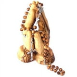 Jerusalem Cross Olive Wood Rosary - With Organza bag and a Large ...