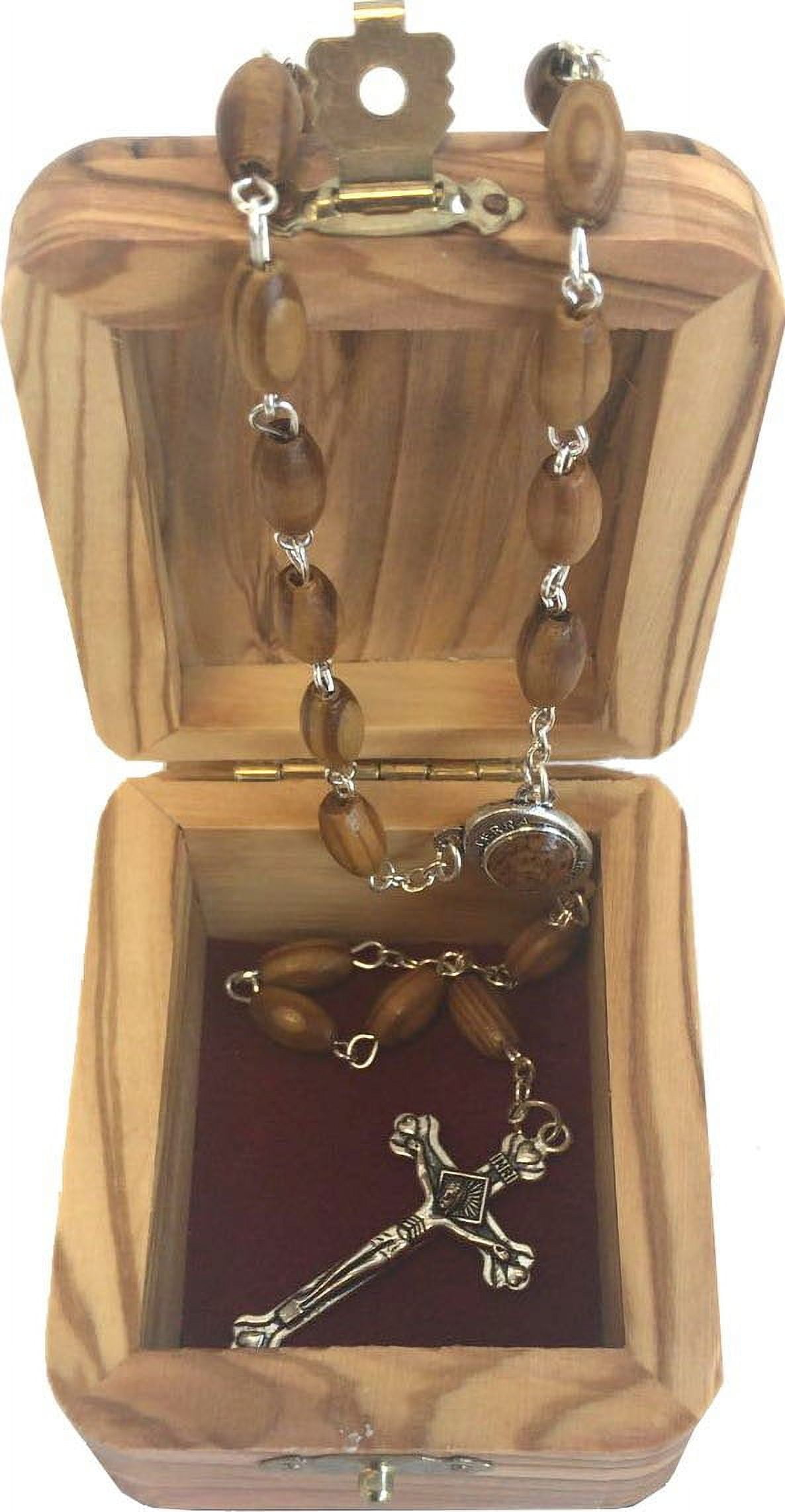 Jerusalem Cross Olive Wood Rosary and Box - Made in Bethlehem - Walmart.com