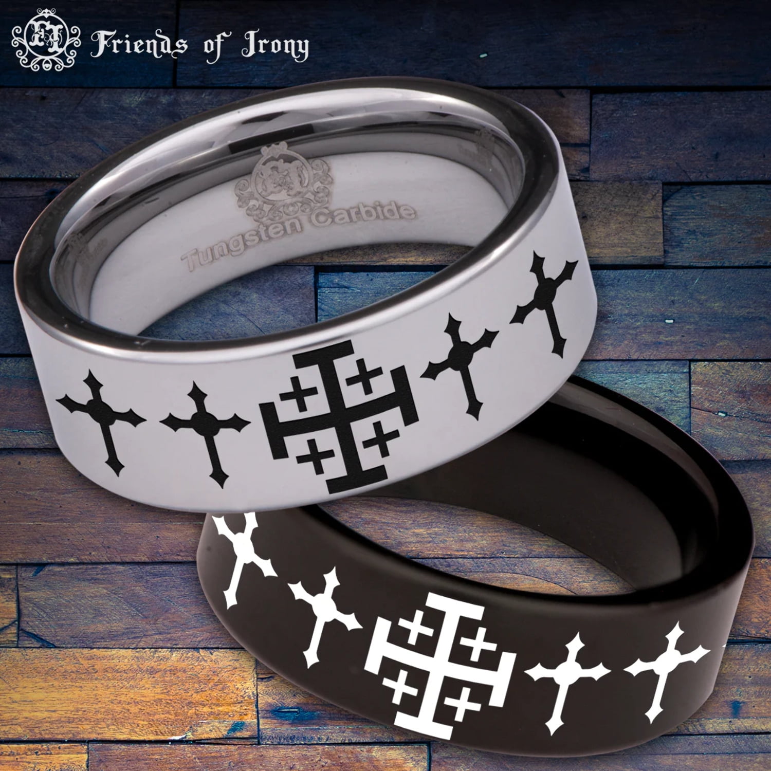 Jerusalem Cross Tungsten Carbide Ring - Walmart.com