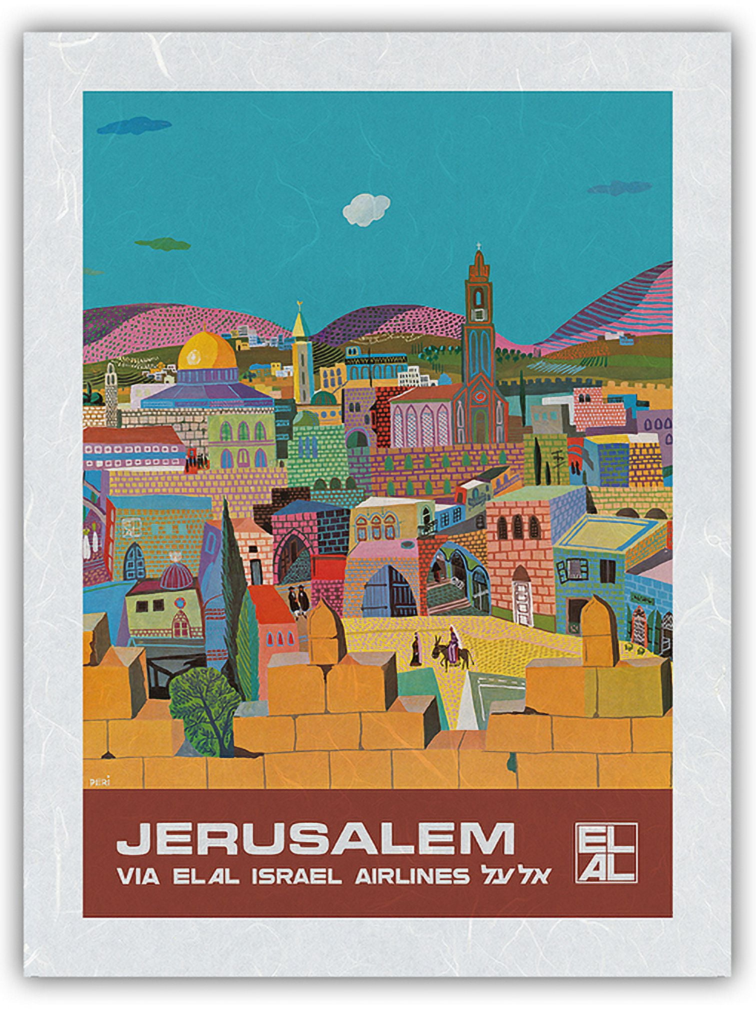 Jerusalem Israel - via El Al Israel Airlines - Vintage Airline Travel ...