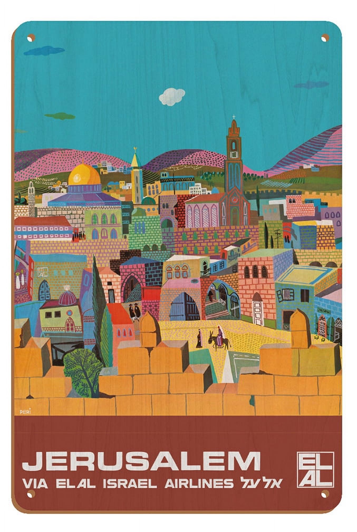 Jerusalem Israel - via El Al Israel Airlines - Vintage Airline Travel ...