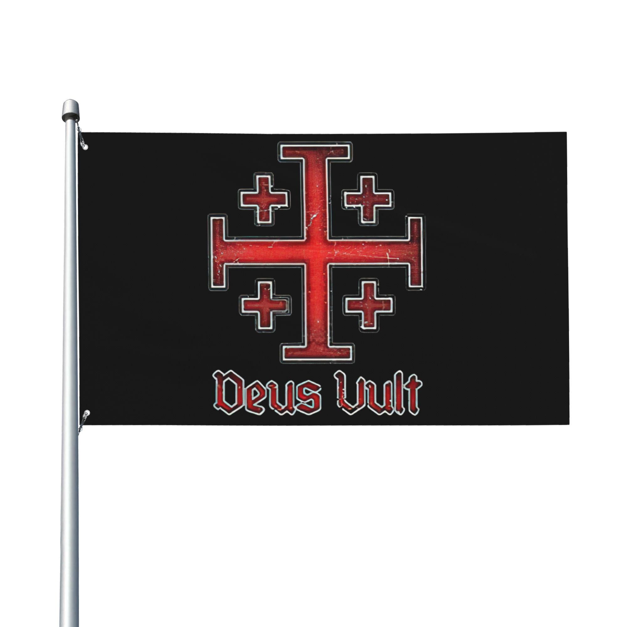 Jerusalem Knight Templar Crusader Cross Deus Vult Flags Garden Home ...