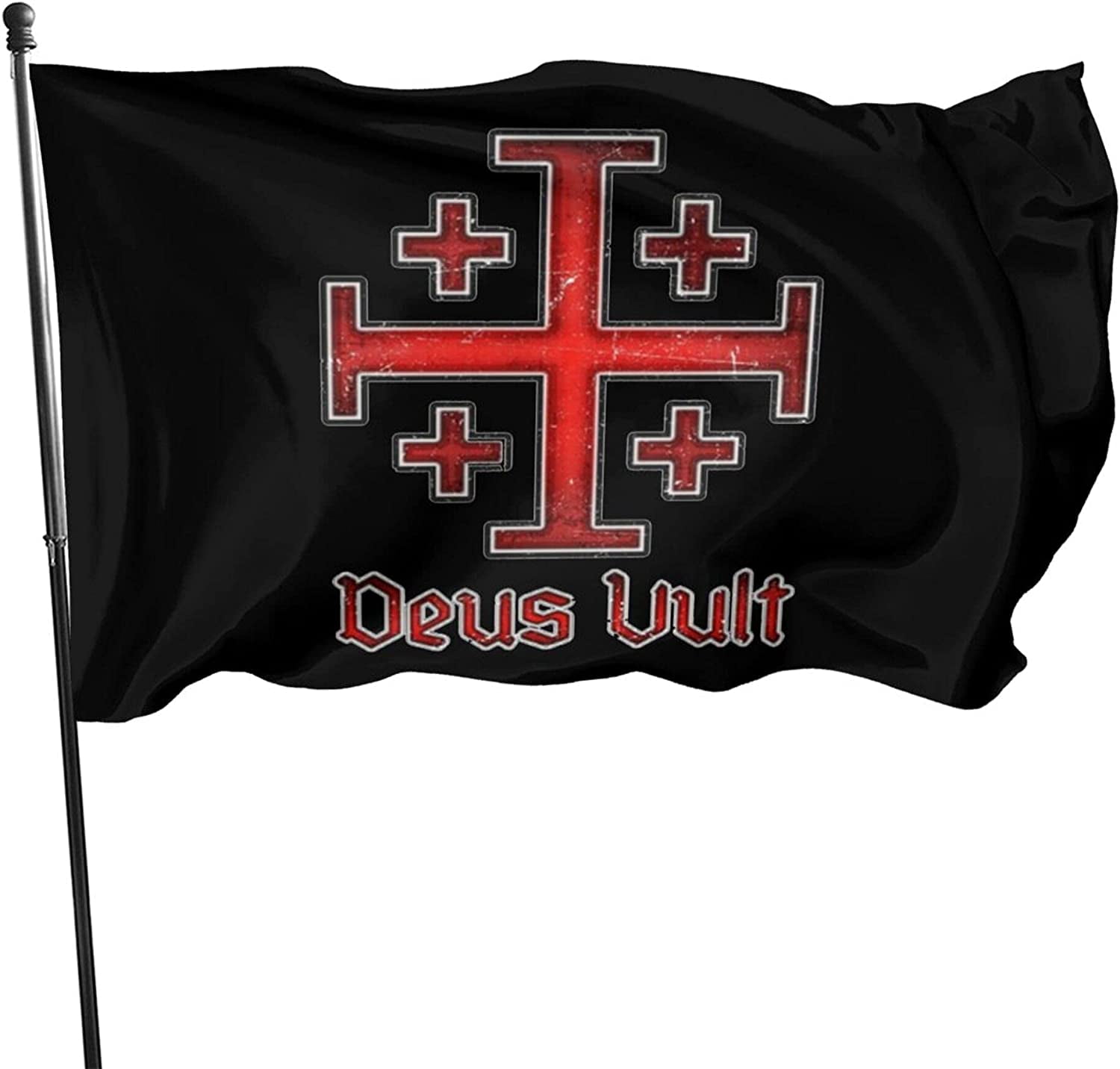 Jerusalem Knight Templar Crusader Cross Deus Vult Garden 3x5Ft Flag ...